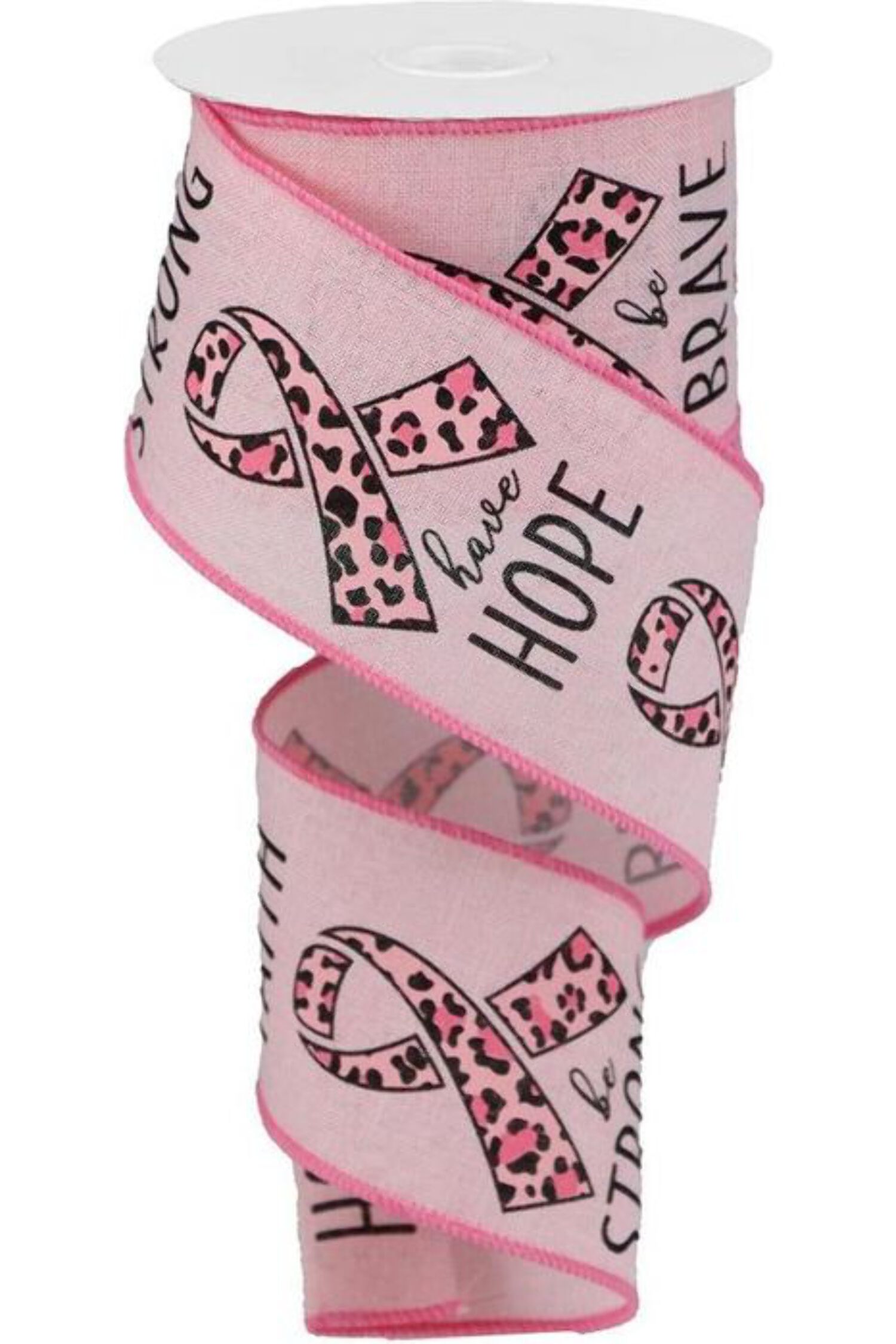 Shop our 2.5" Breast Cancer Leopard Ribbon: Pale Pink (10 Yards ...
