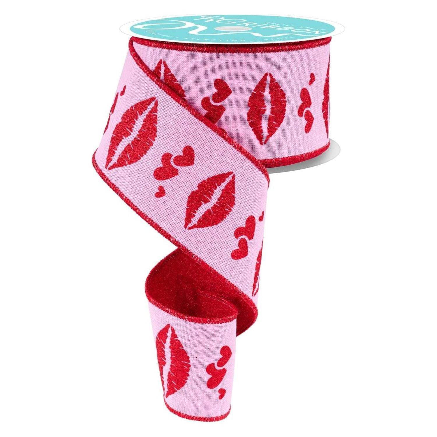 2.5" Double Layer Bold Lips Ribbon: Pink/Red (10 Yards) - Walmart.com
