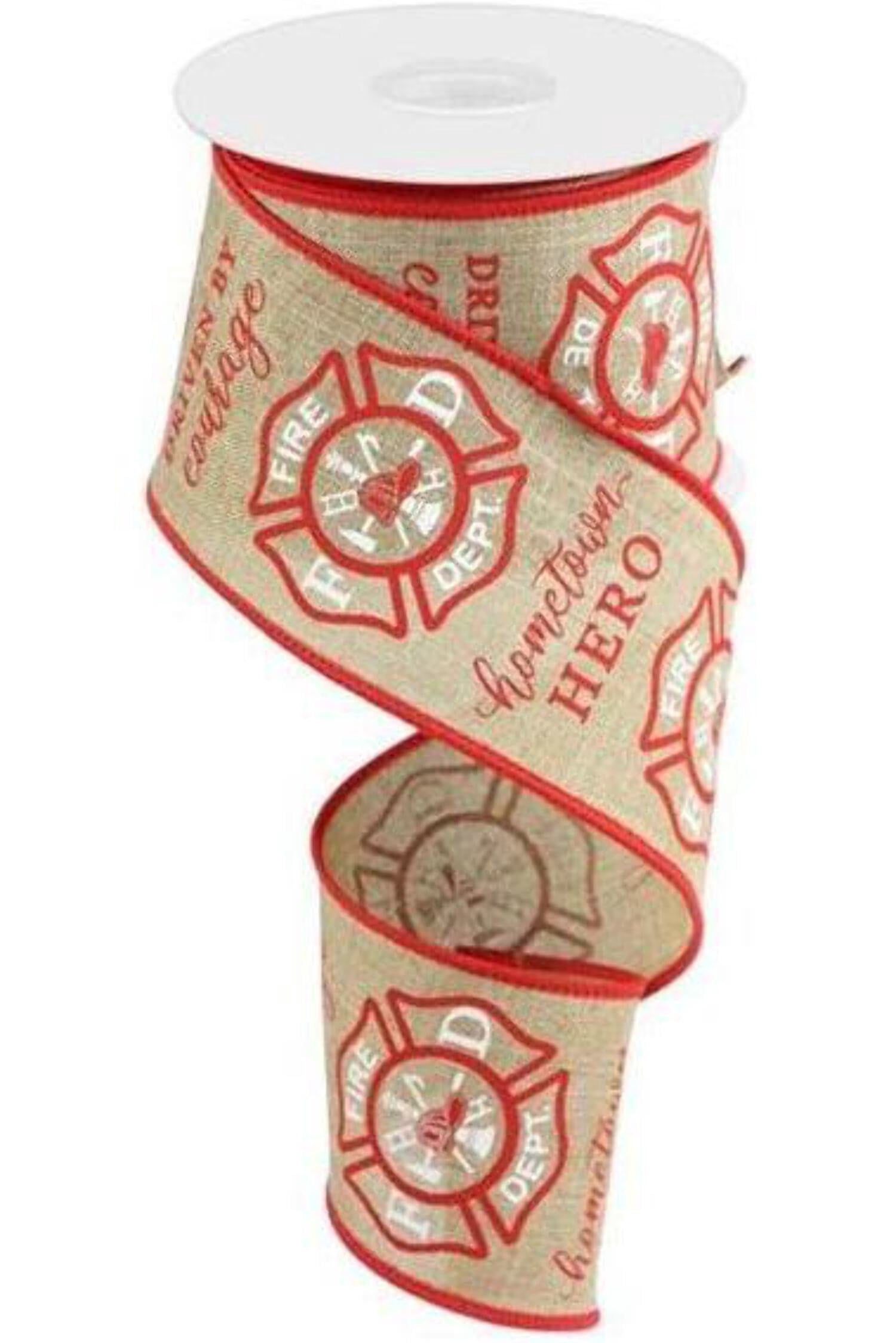 Shop our 2.5" Firefighter Badge Ribbon: Light Beige (10 Yards ...
