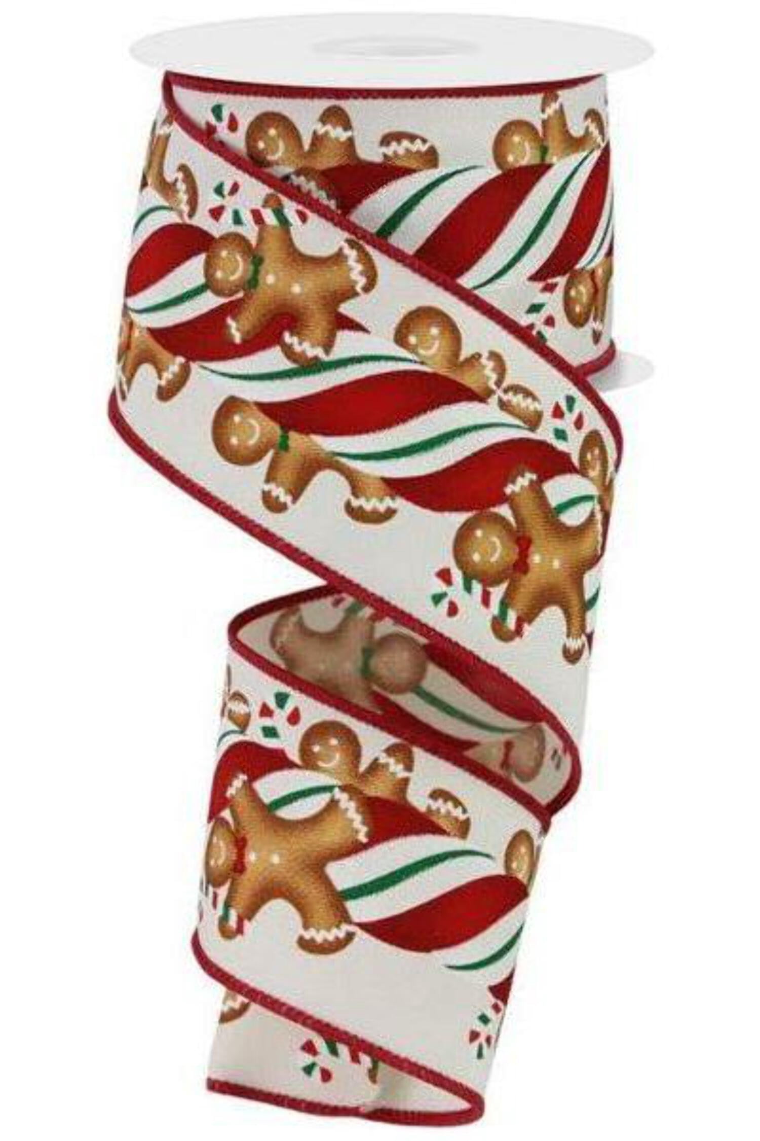 2.5" Gingerbread Kids Candy Ribbon: Ivory (10 Yards) - Walmart.com