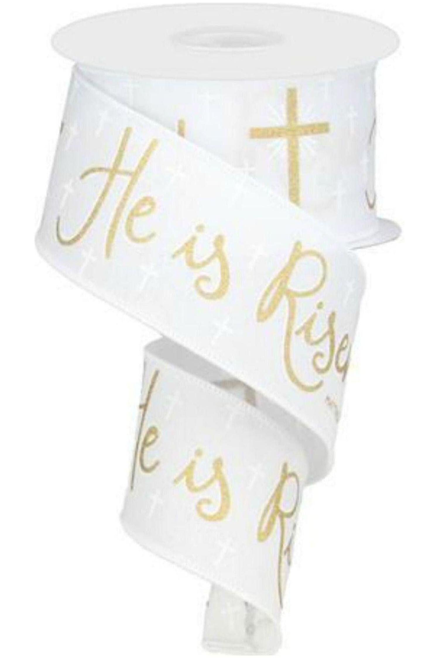 2.5" He Is Risen Ribbon: White (10 Yards) - Walmart.com