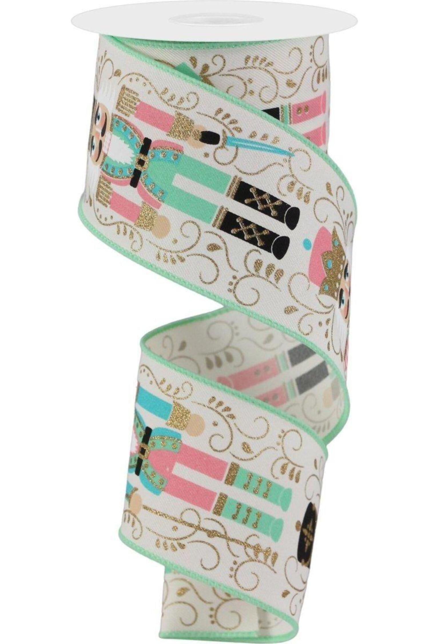 Shop our 2.5" Nutcracker Ribbon: Ivory/Mint Green (10 Yards) - Walmart.com