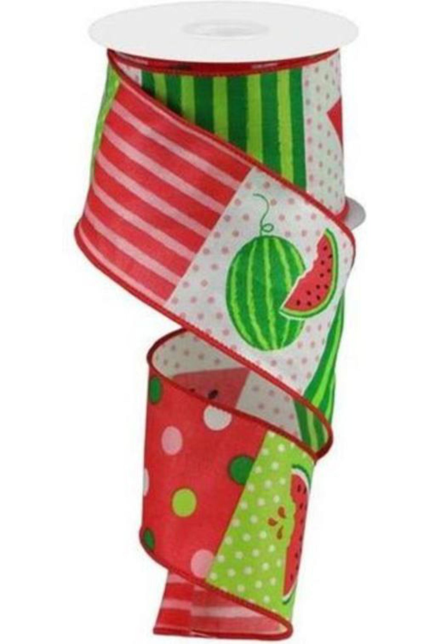 2.5" Watermelon Block Ribbon: White (10 Yards) - Walmart.com