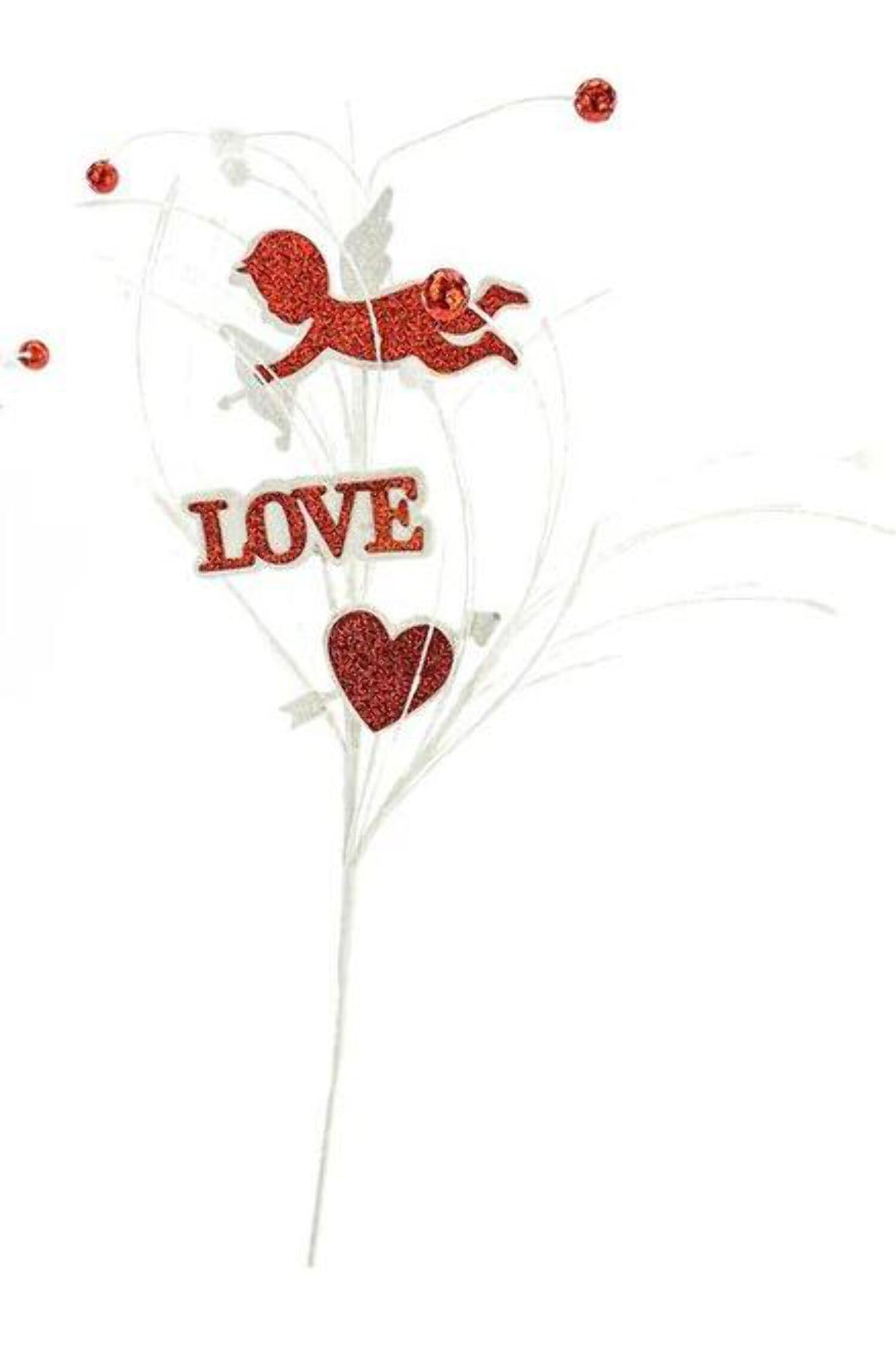 25" Glitter Cupid Spray: Red/White - Walmart.com