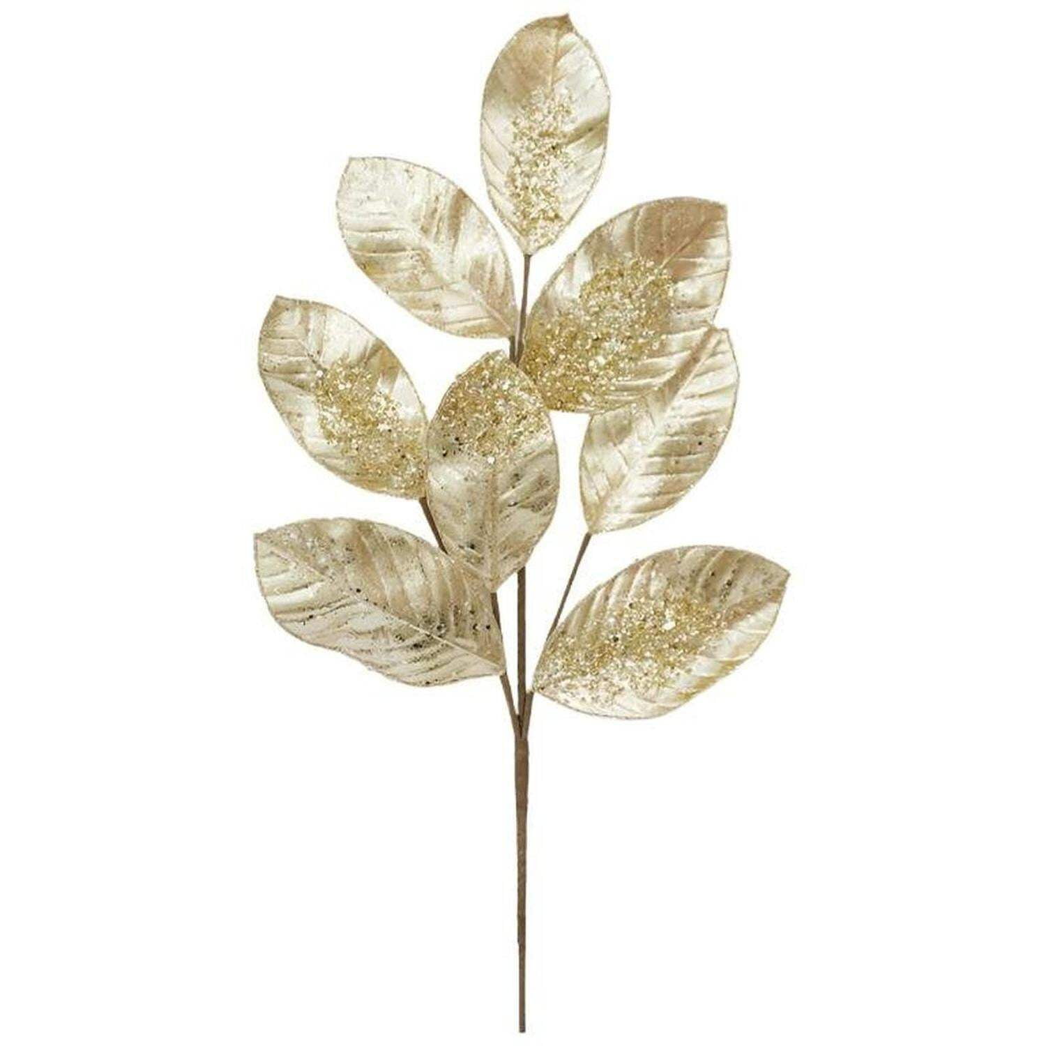 27" Metallic Magnolia Leaf Spray: Gold - Walmart.com
