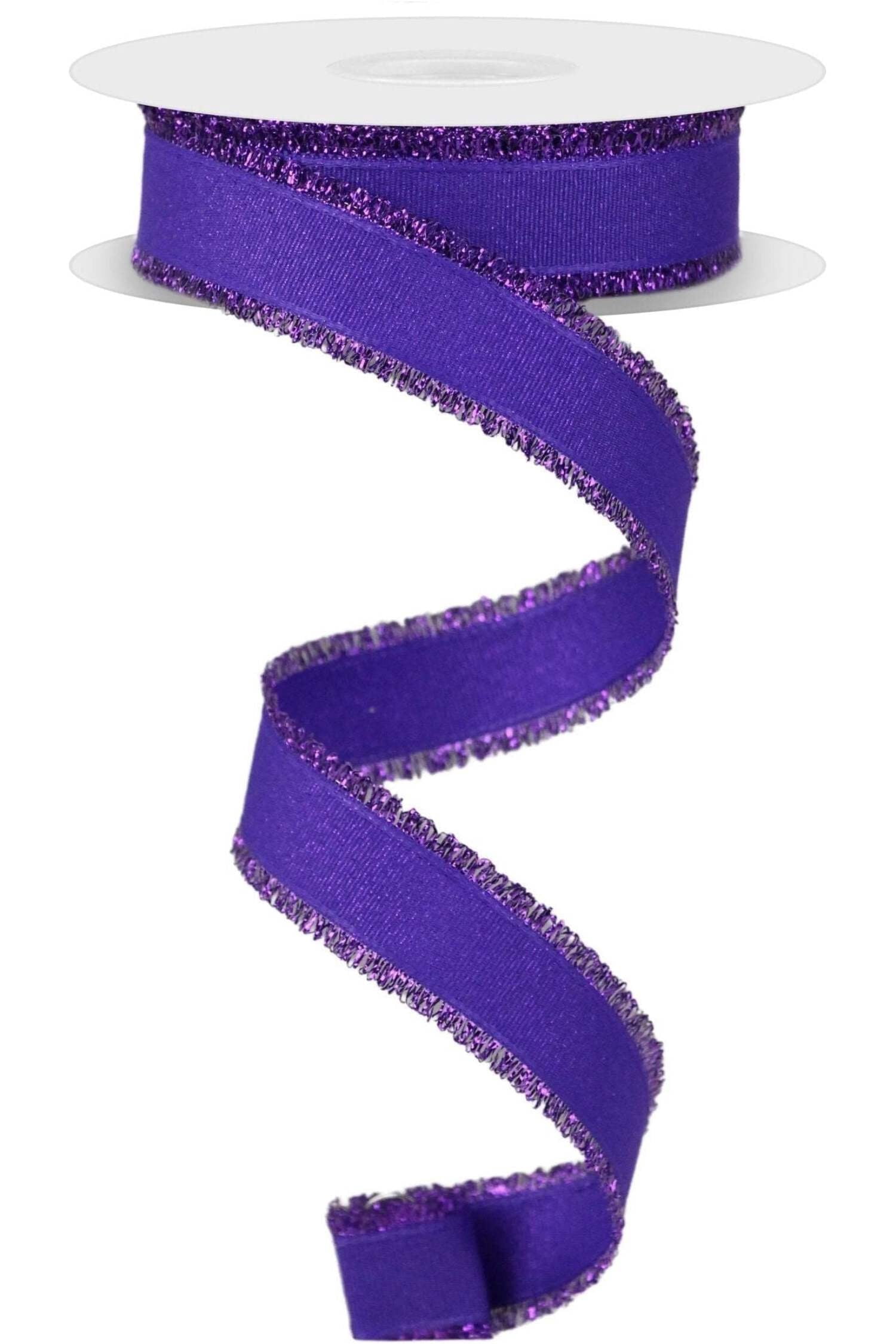 Craig Bachman Fuzzy Edge Wired Ribbon, Purple, 10 Yards - Walmart.com