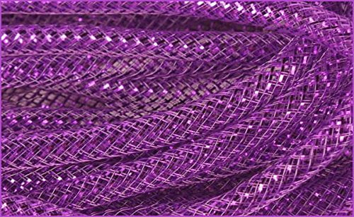 Deco Mesh Flex Tubing (Metallic Purple with Bright Purple Foil) 8mm x ...