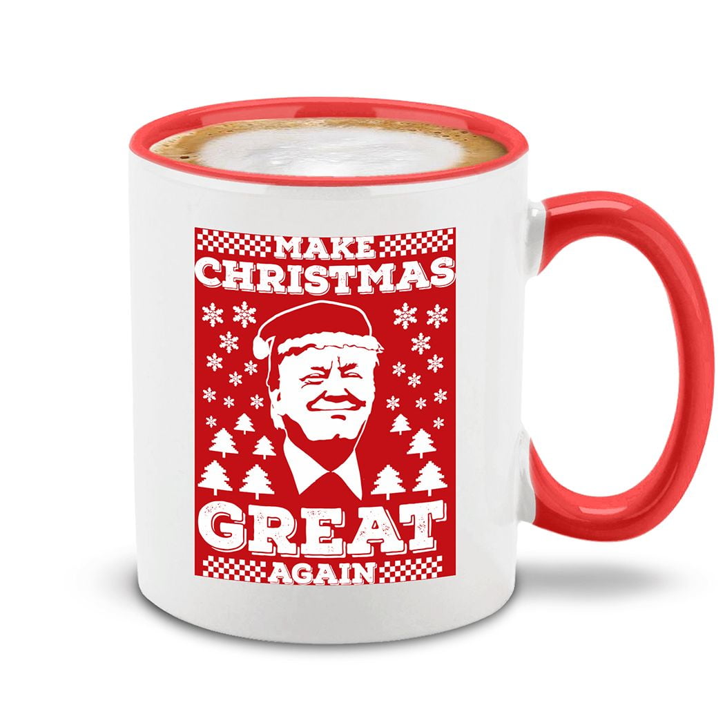 Shop4Ever Donald Trump Christmas Ceramic Coffee Mug, Red Handle, 11 oz ...