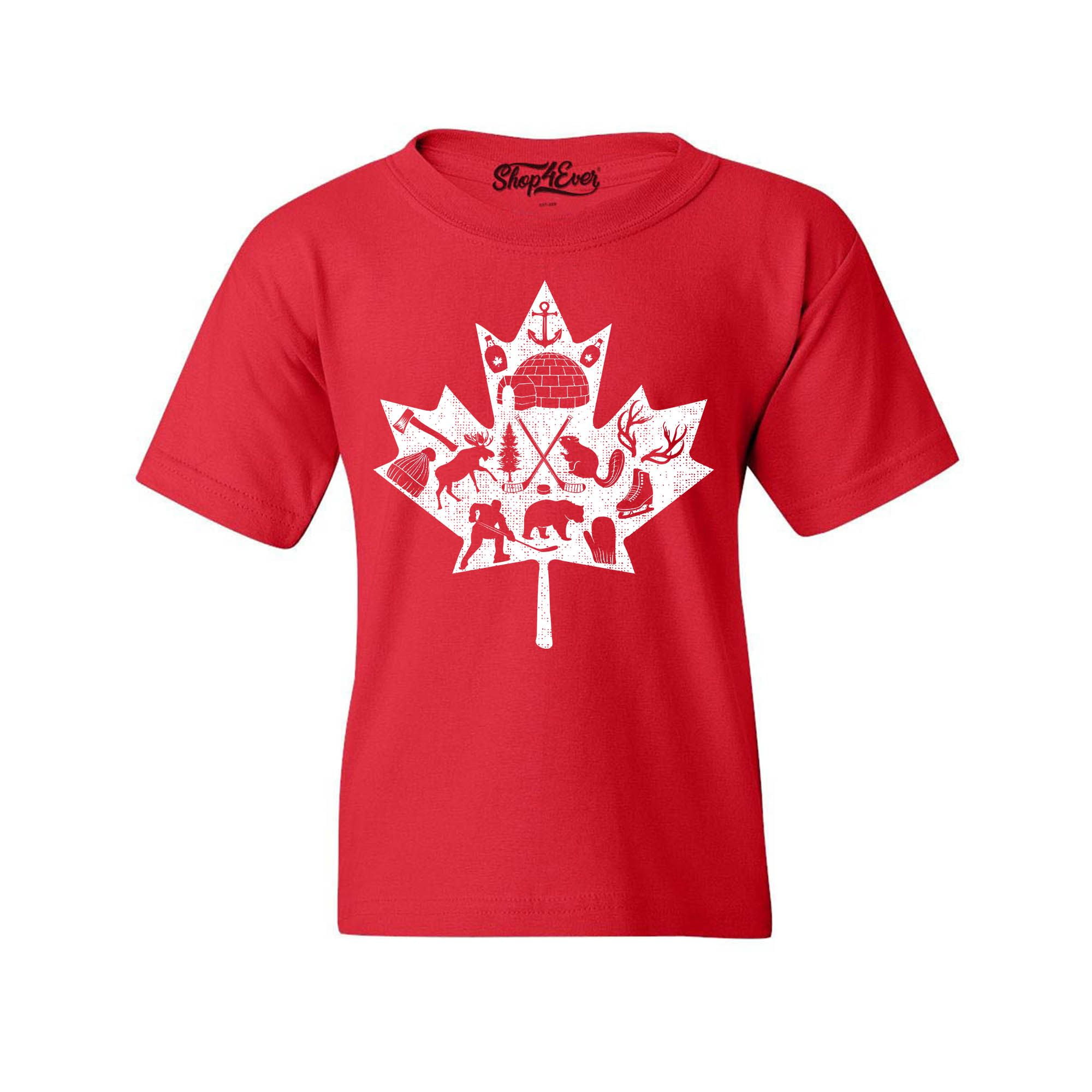 Shop4Ever Kids Canadian Winter Leaf Cloud Canada Symbols Graphic Child ...