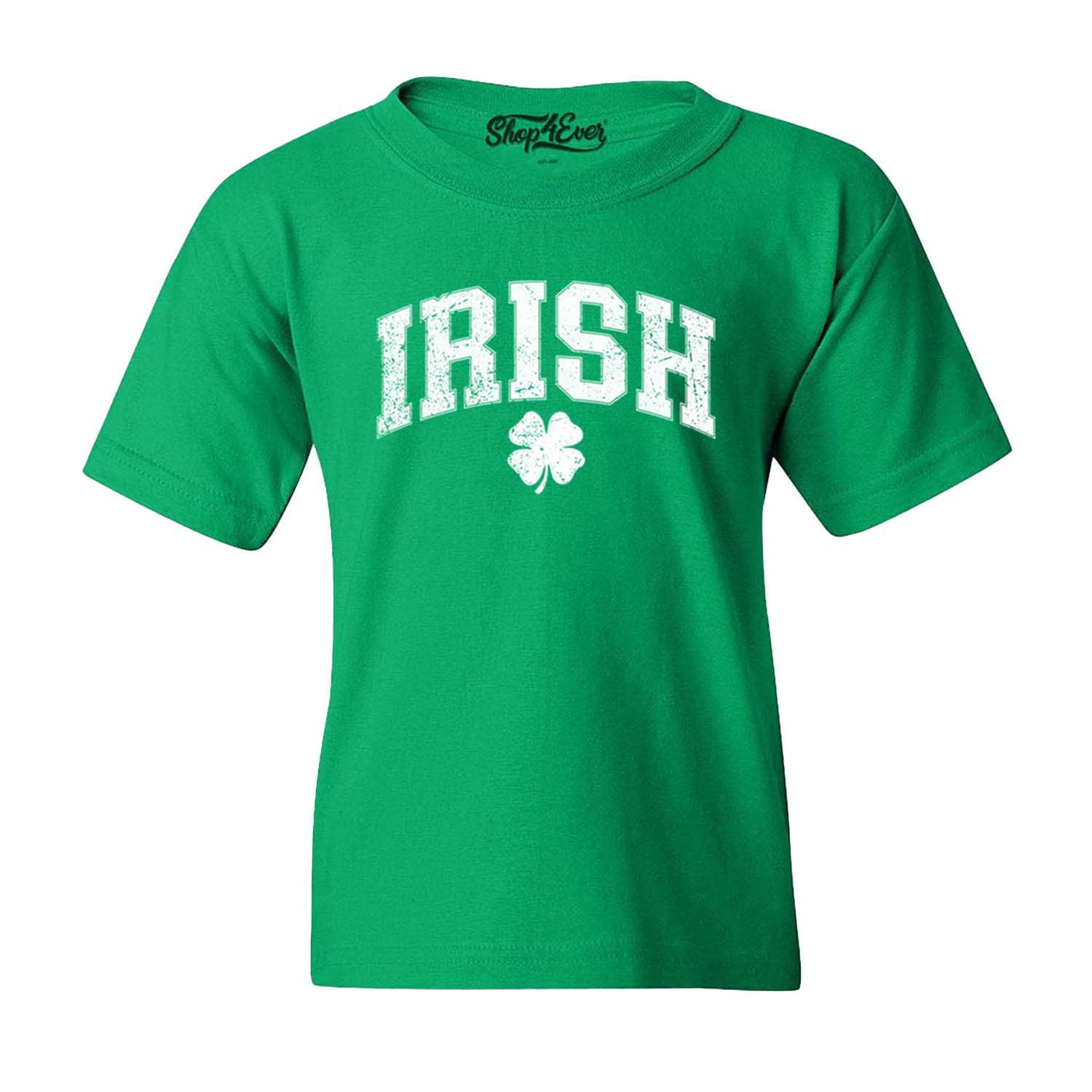 Shop4Ever Kids Irish Shamrock St. Patrick's Day Graphic Child's Youth T-Shirt Medium Irish Green ...