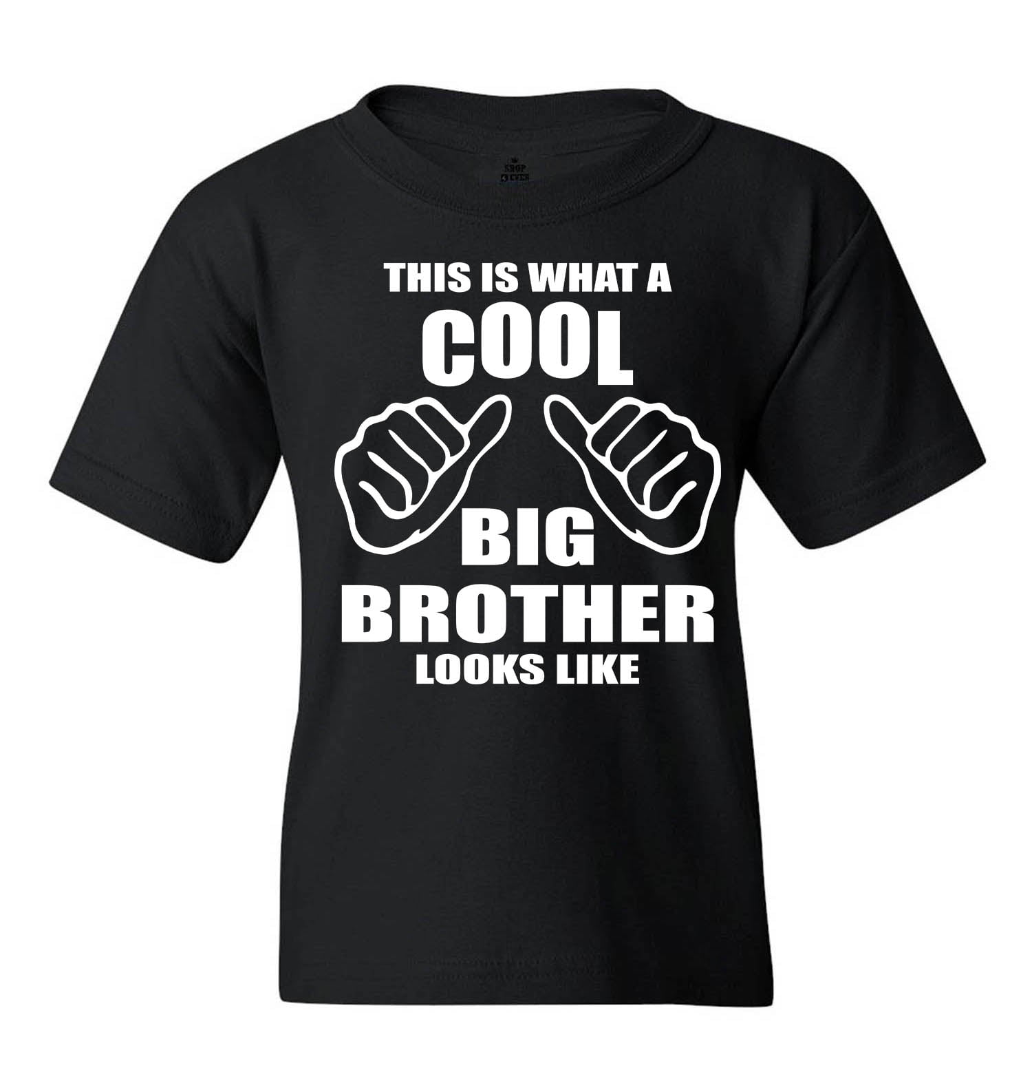 Shop4Ever Kids Cool Big Brother Youth T-Shirt, Medium, Black, Cotton ...