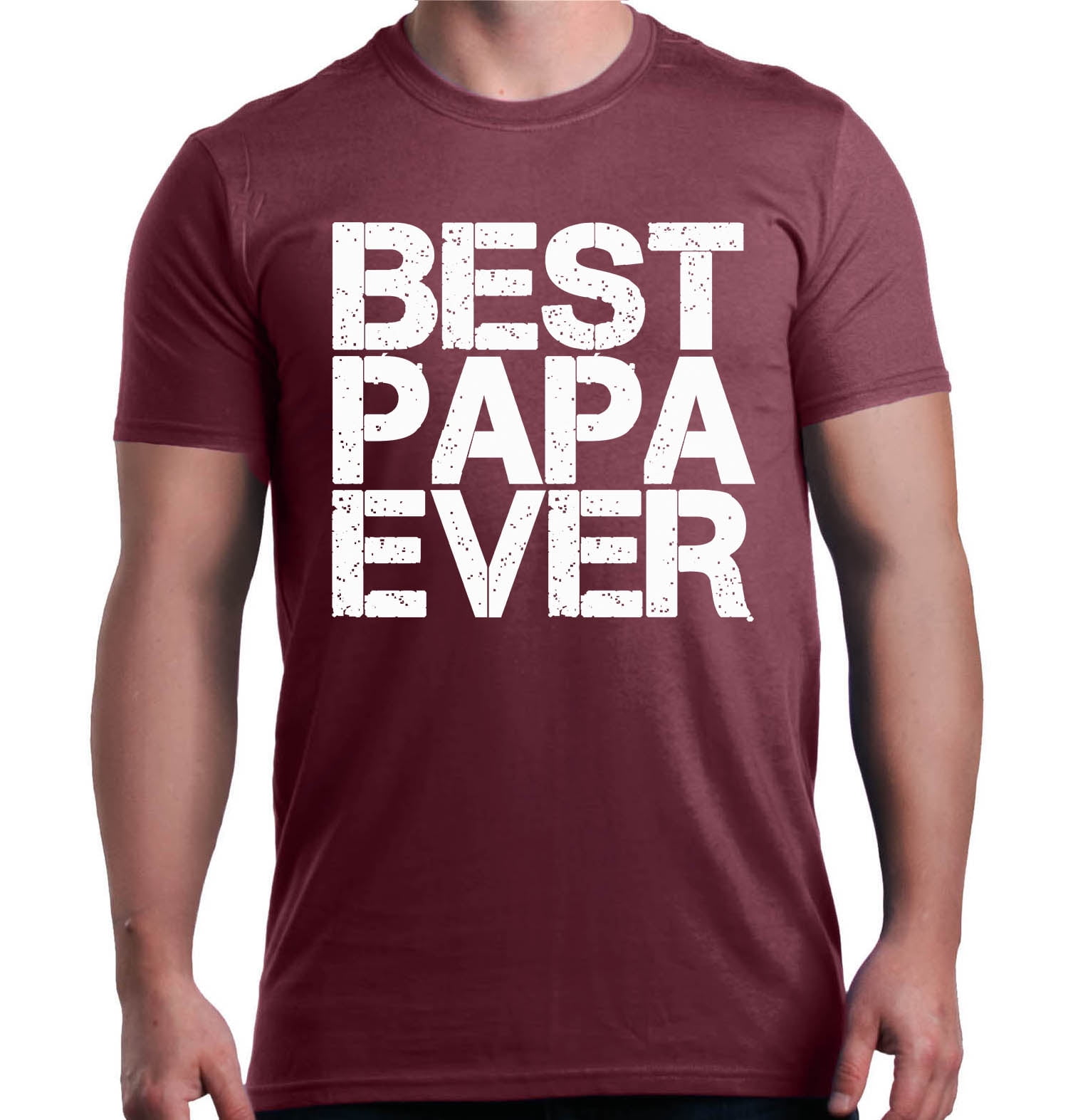 Shop4Ever Men's Best Papa Ever Bold Font Father's Day Graphic T-shirt X ...