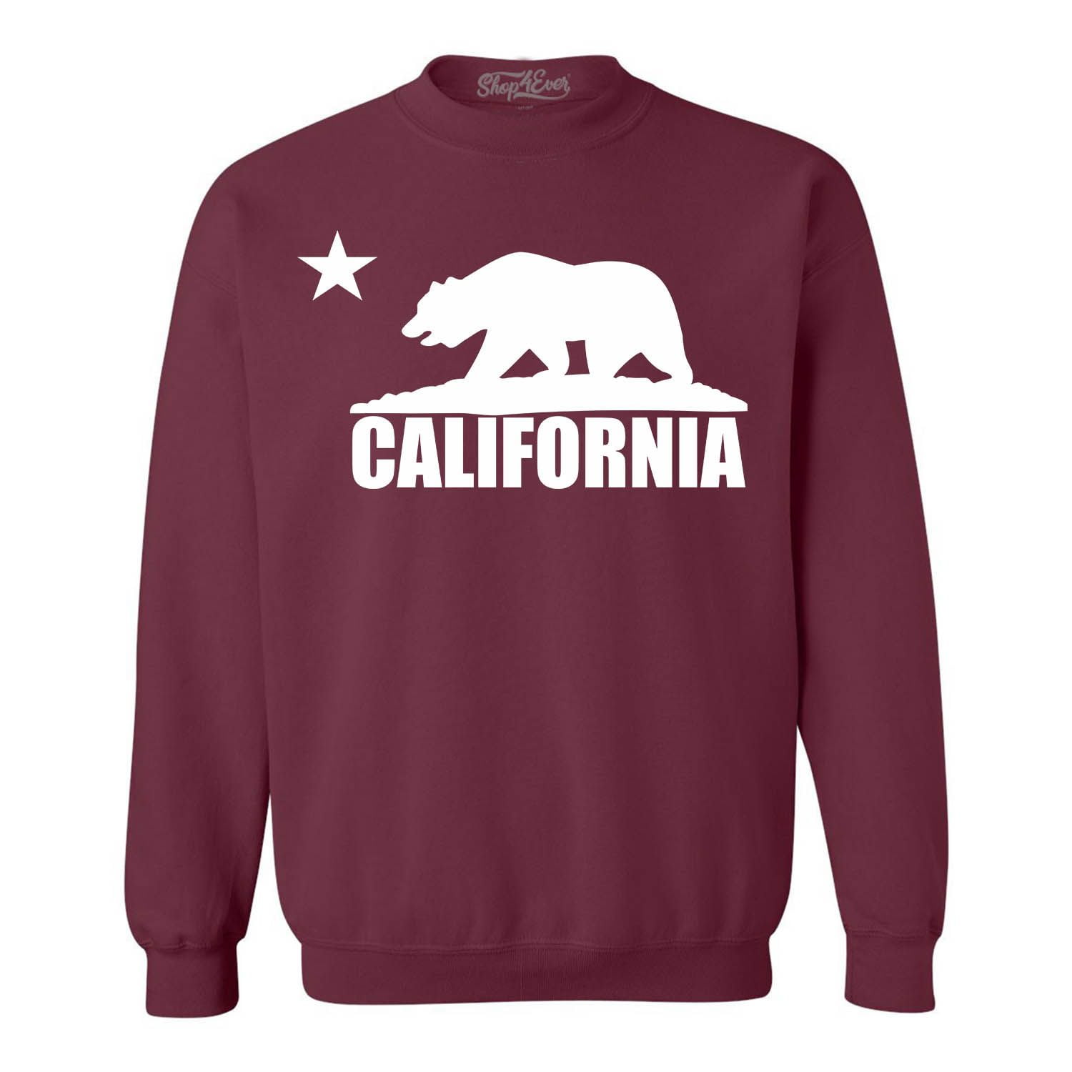 Shop4Ever Men's California White Bear Hoodies Republic of CA Crewneck ...