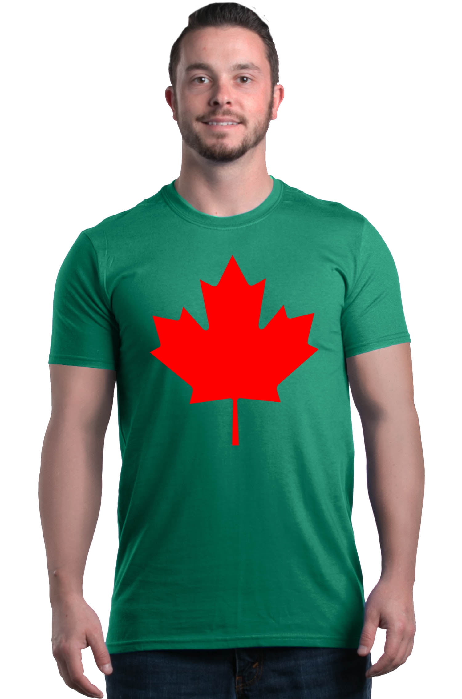 Shop4Ever Men's Canada Red Leaf Canadian Flag Graphic T-shirt XX-Large ...