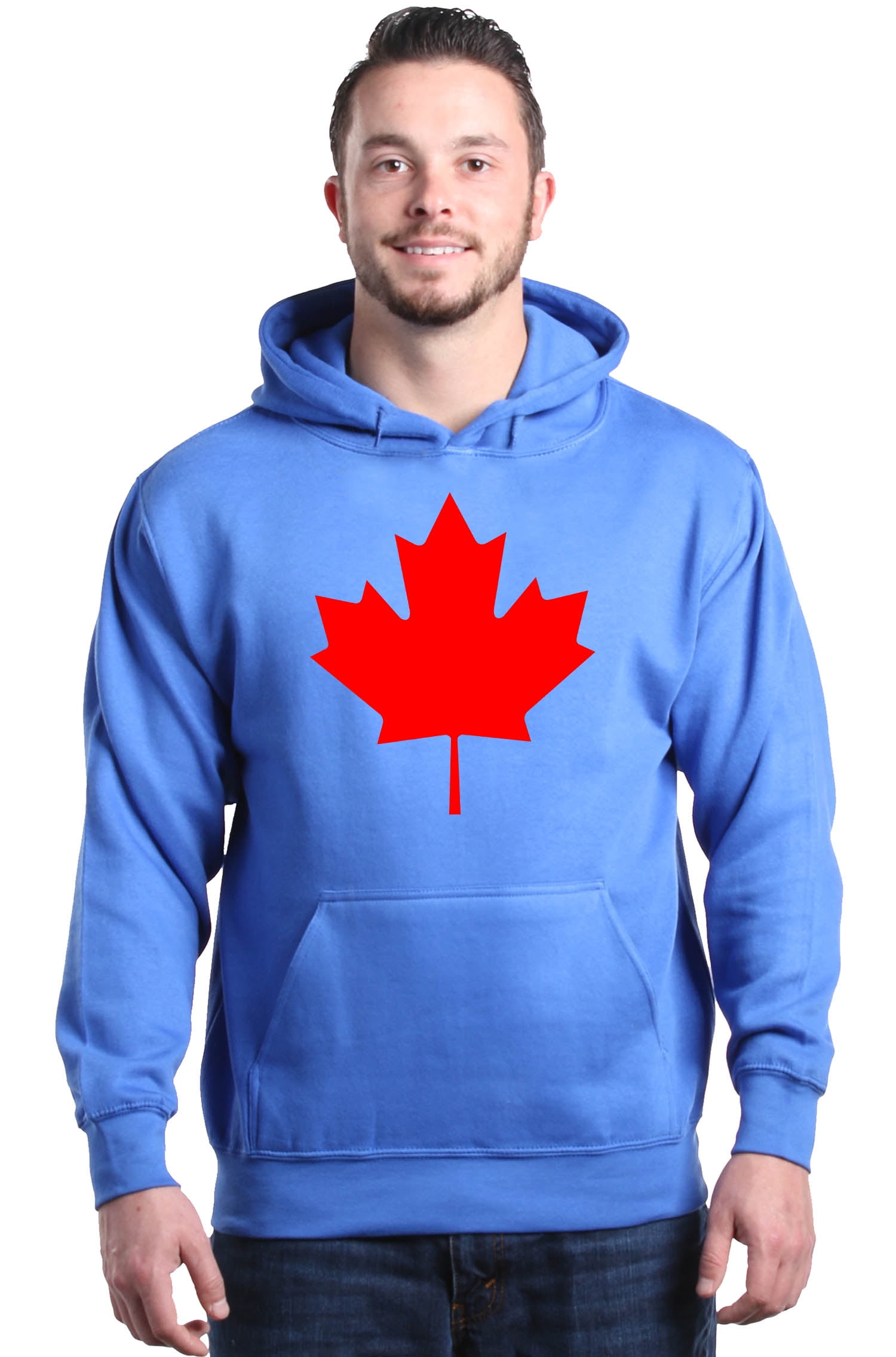 Shop4Ever Men's Canada Red Leaf Canadian Flag Hooded Sweatshirt Hoodie ...