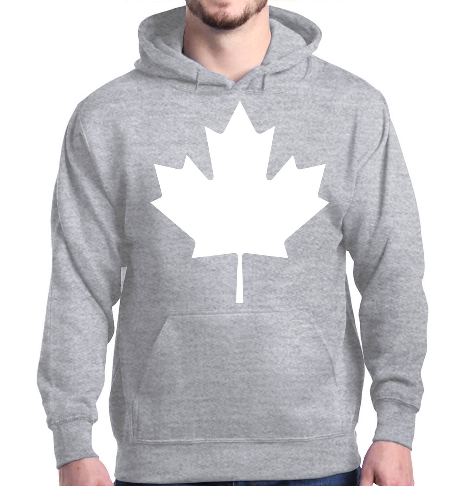 Shop4Ever Men's Canada White Leaf Proud Canadian Flag Hooded Sweatshirt ...