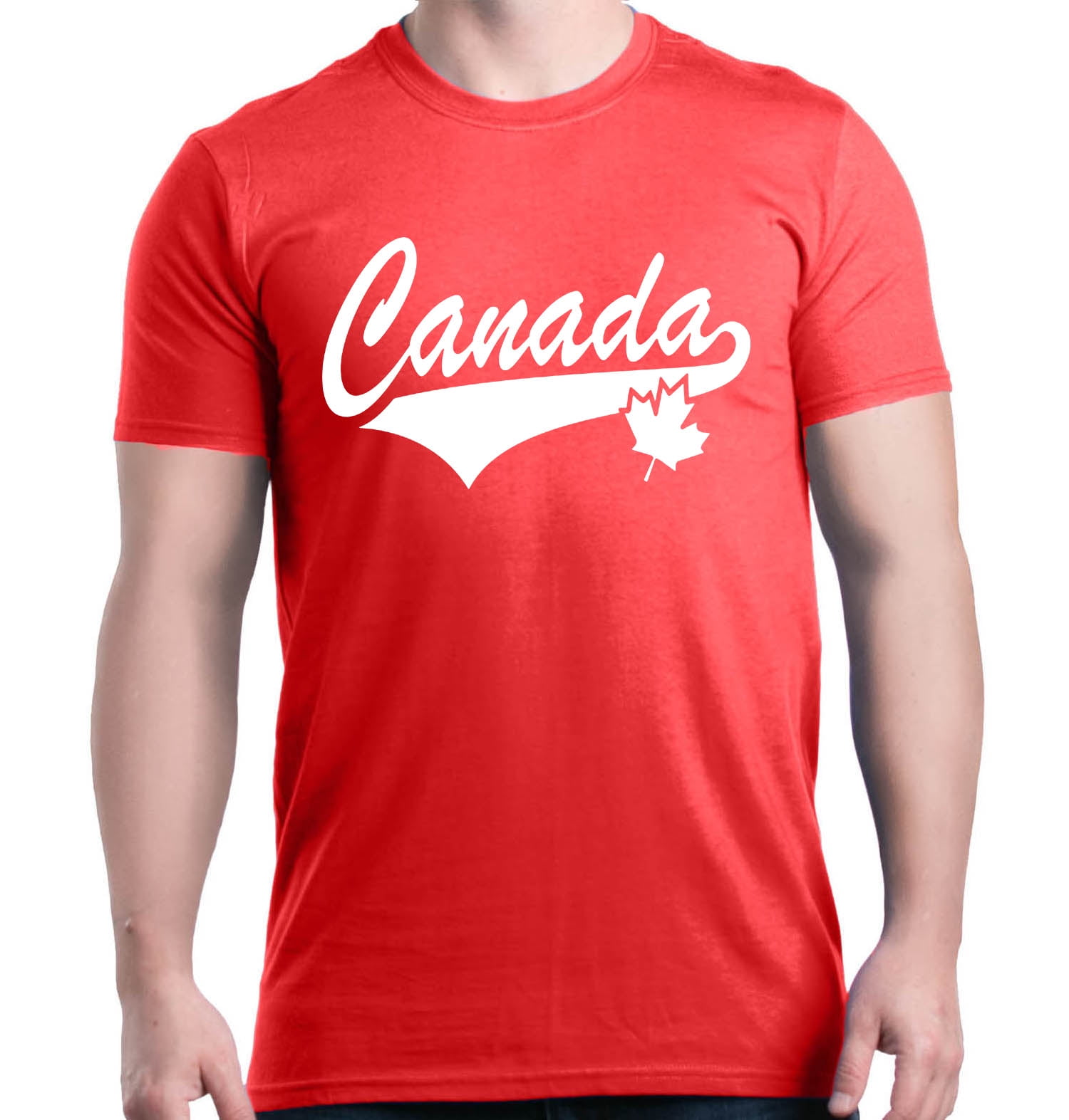 Shop4Ever Men's Canada White with Leaf Proud Canadian Flag Graphic T ...