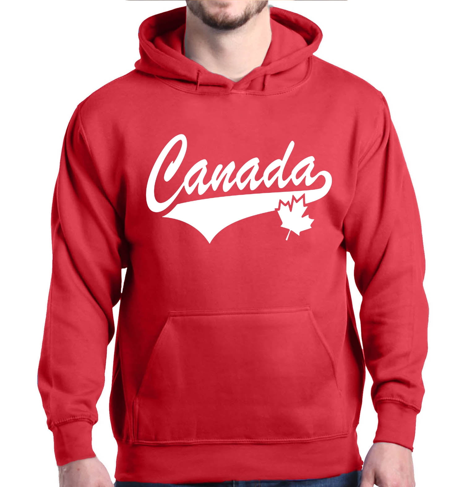 Shop4Ever Men's Canada White with Leaf Proud Canadian Flag Hooded ...