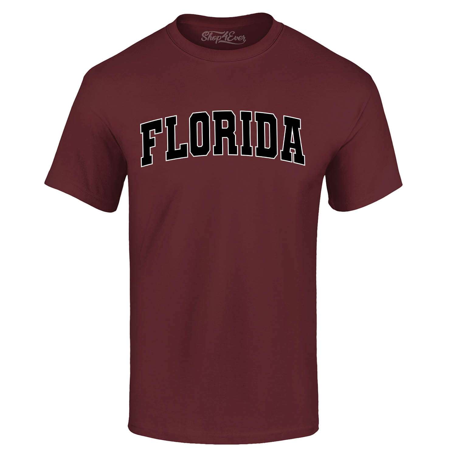 Shop4Ever Men's Florida State Letter Print Graphic T-shirt Large Maroon ...
