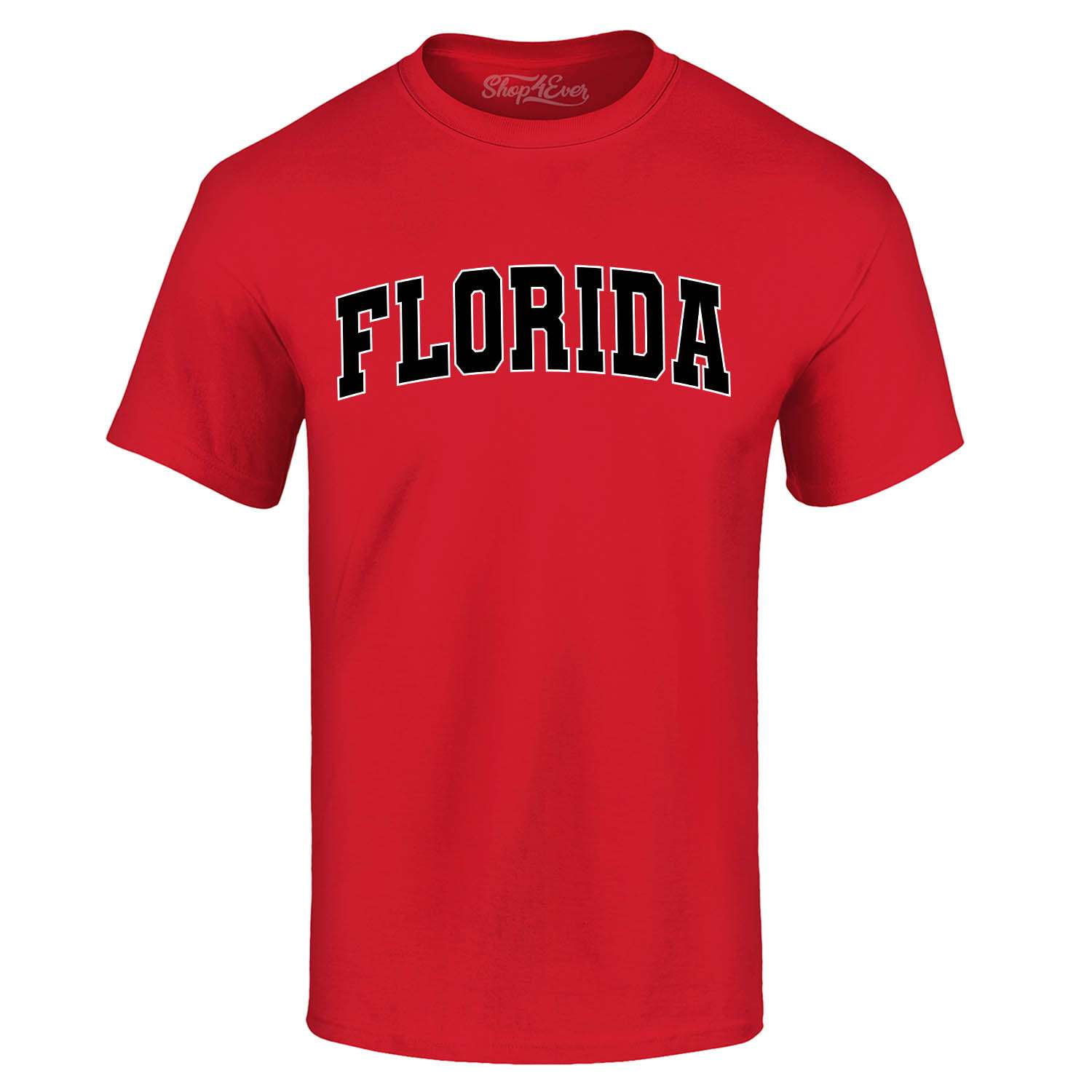 Shop4Ever Men's Florida State Letter Print Graphic T-shirt Large Red ...