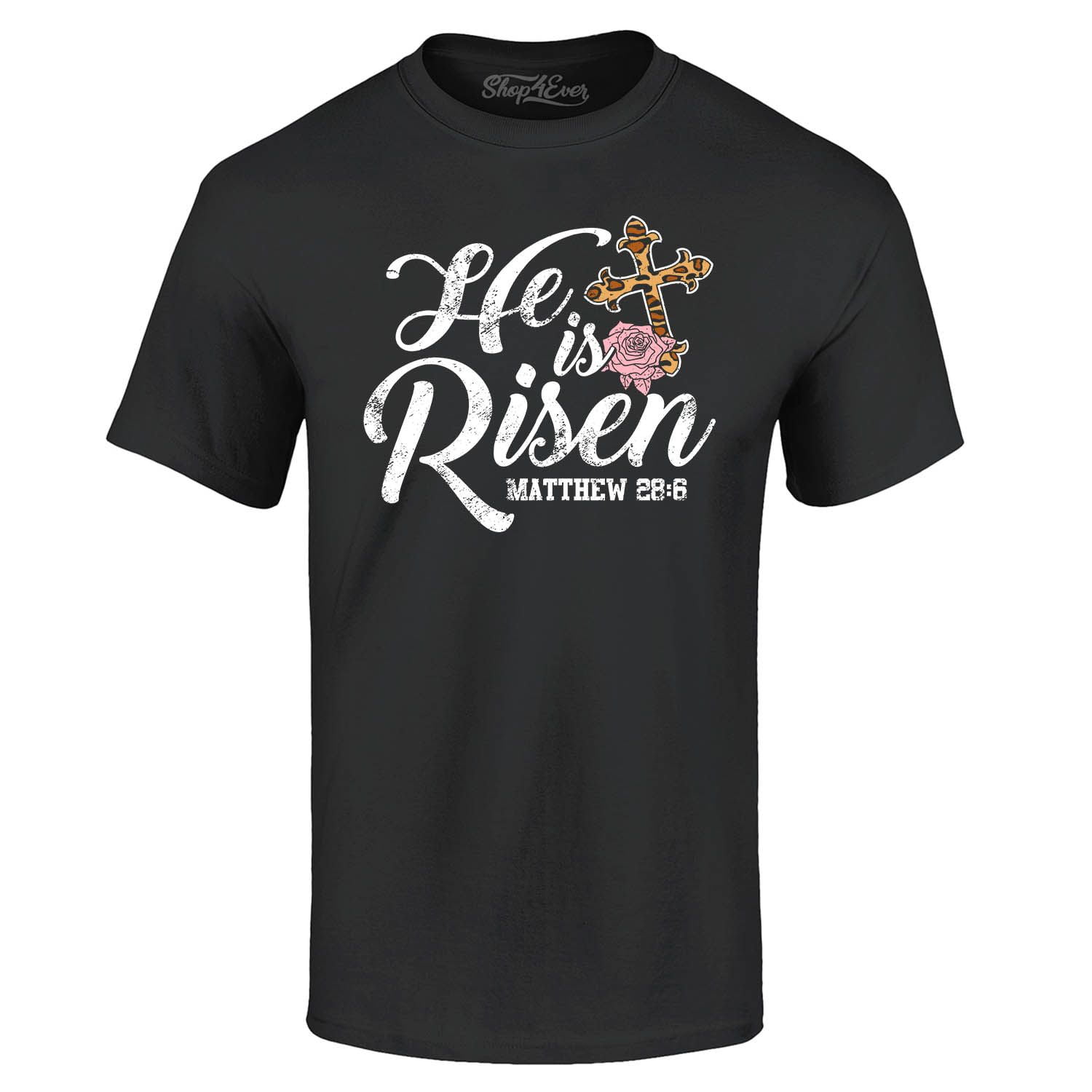 Shop4Ever Men's He is Risen Matthew 28:6 Christian Bible Verse Easter Graphic T-shirt XXX-Large ...