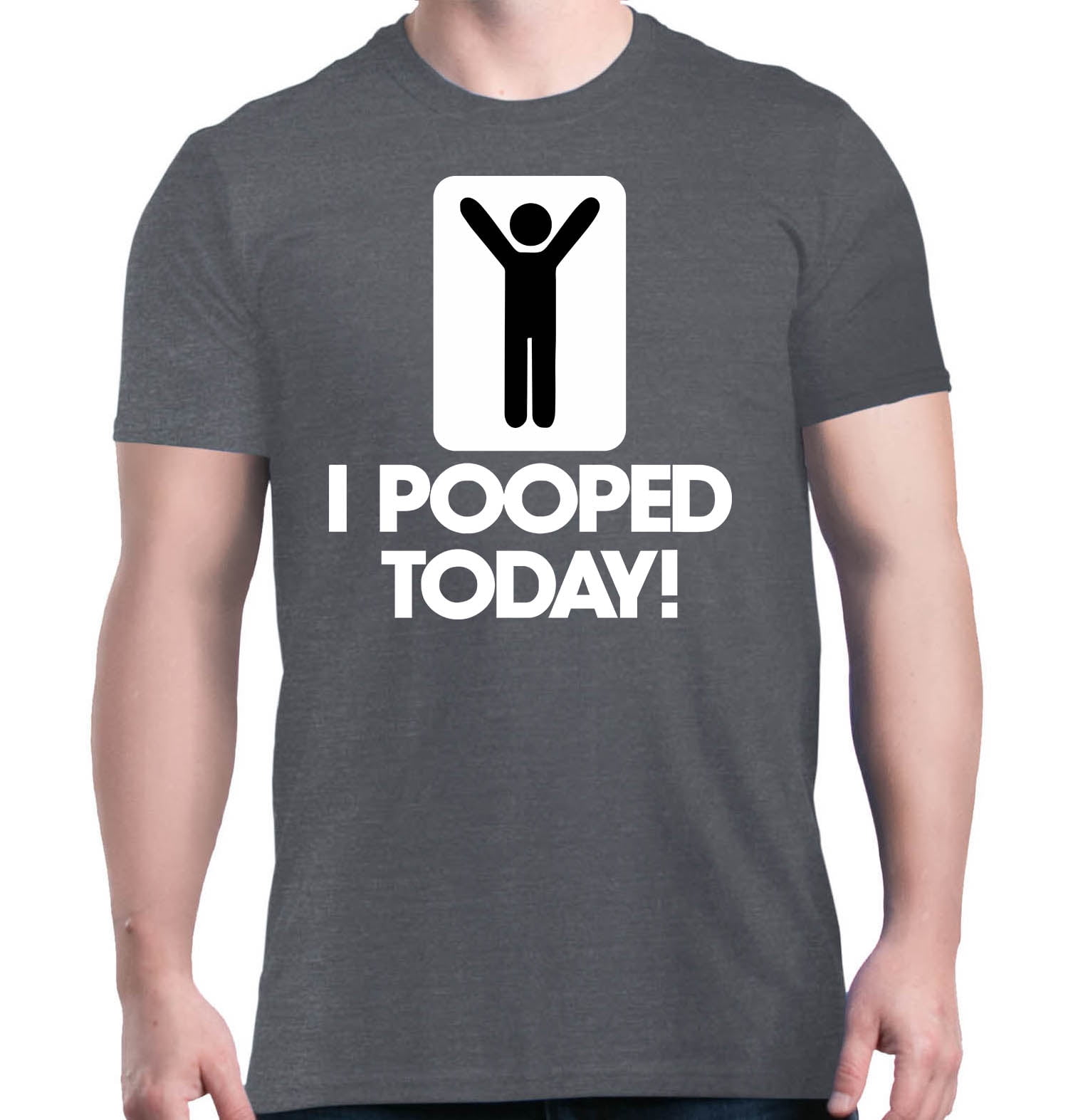 Shop4Ever Men's I Pooped Today Funny Poop Graphic T-shirt XX-Large Dark ...