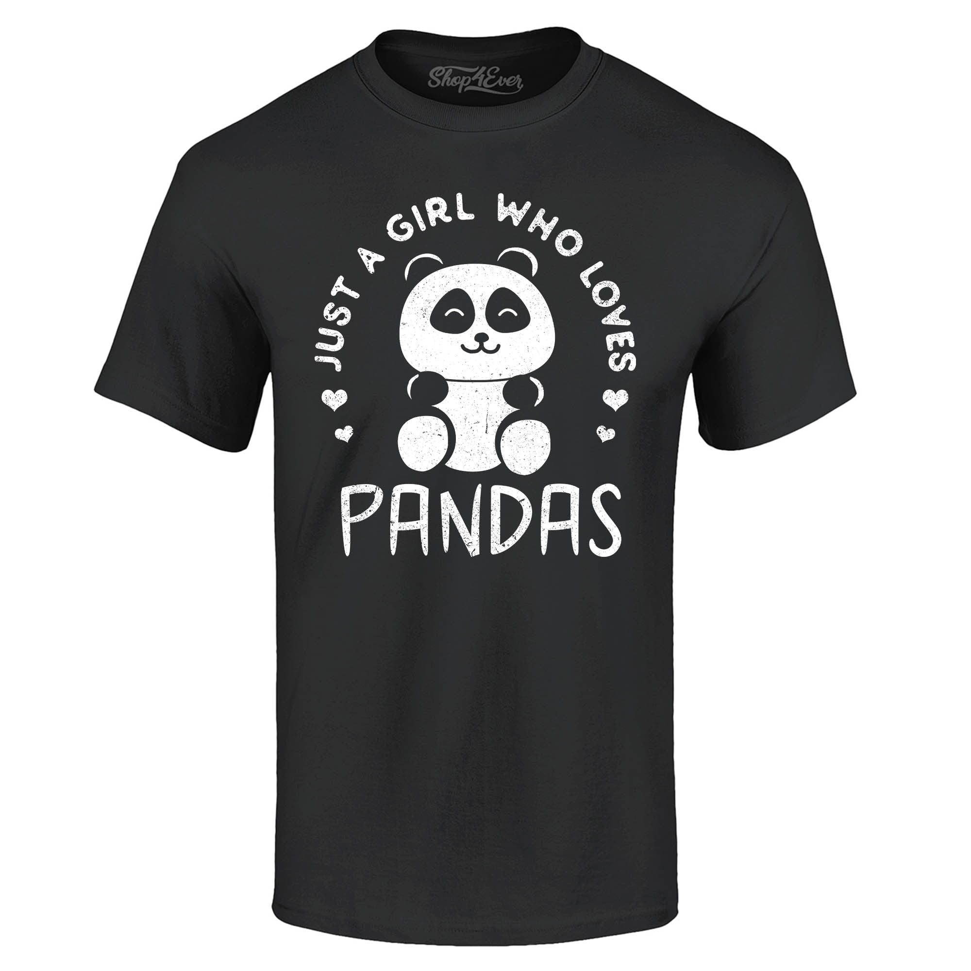 Shop4Ever Men's Just A Girl Who Loves Pandas Panda Bear Graphic T-shirt ...