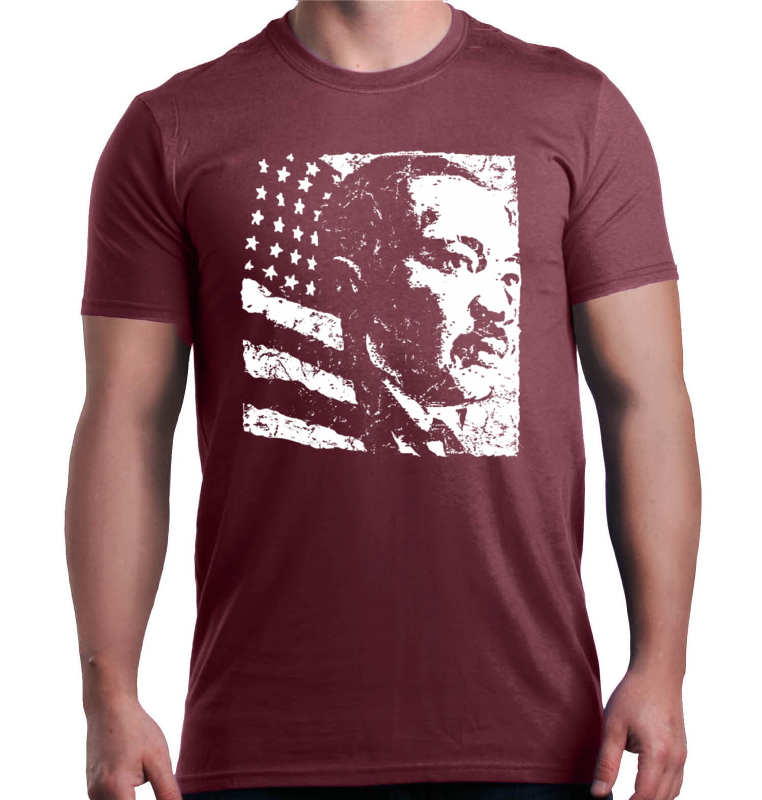 Shop4Ever Men's Martin Luther King Jr. Graphic T-shirt Large Maroon ...