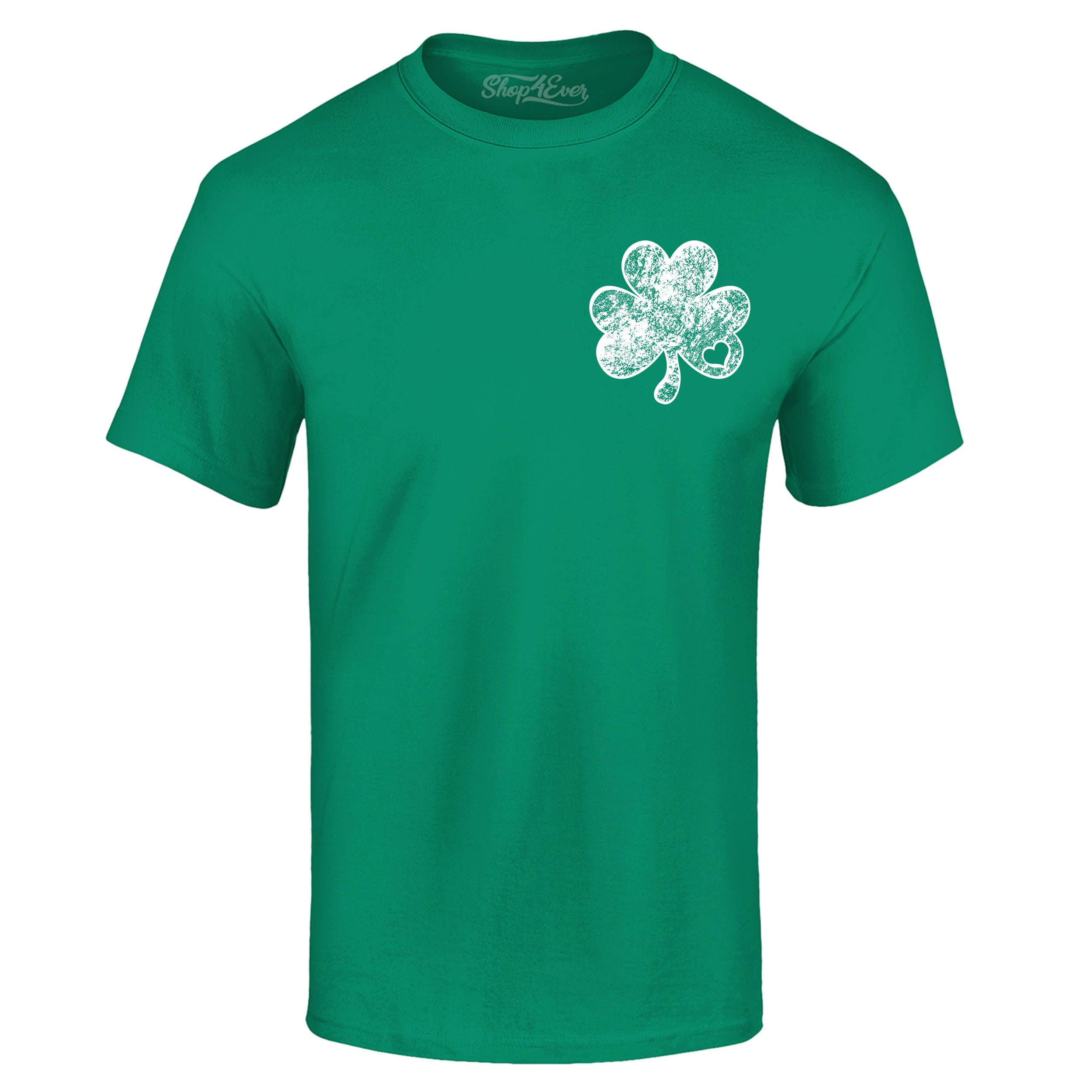 Shop4Ever Men's Small Distressed Shamrock Heart St. Patrick's Day ...