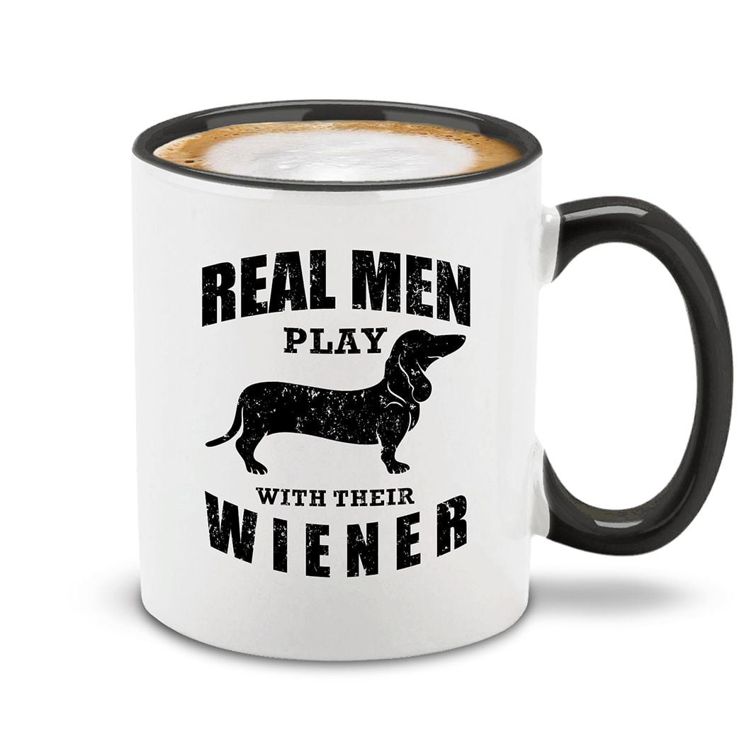 Shop4Ever® Real Men Play With There Wiener Ceramic Coffee Mug Funny ...