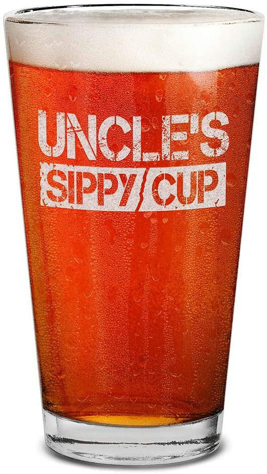 Shop4Ever Uncle's Sippy Cup Laser Engraved Beer Pint Glass New Uncle To ...