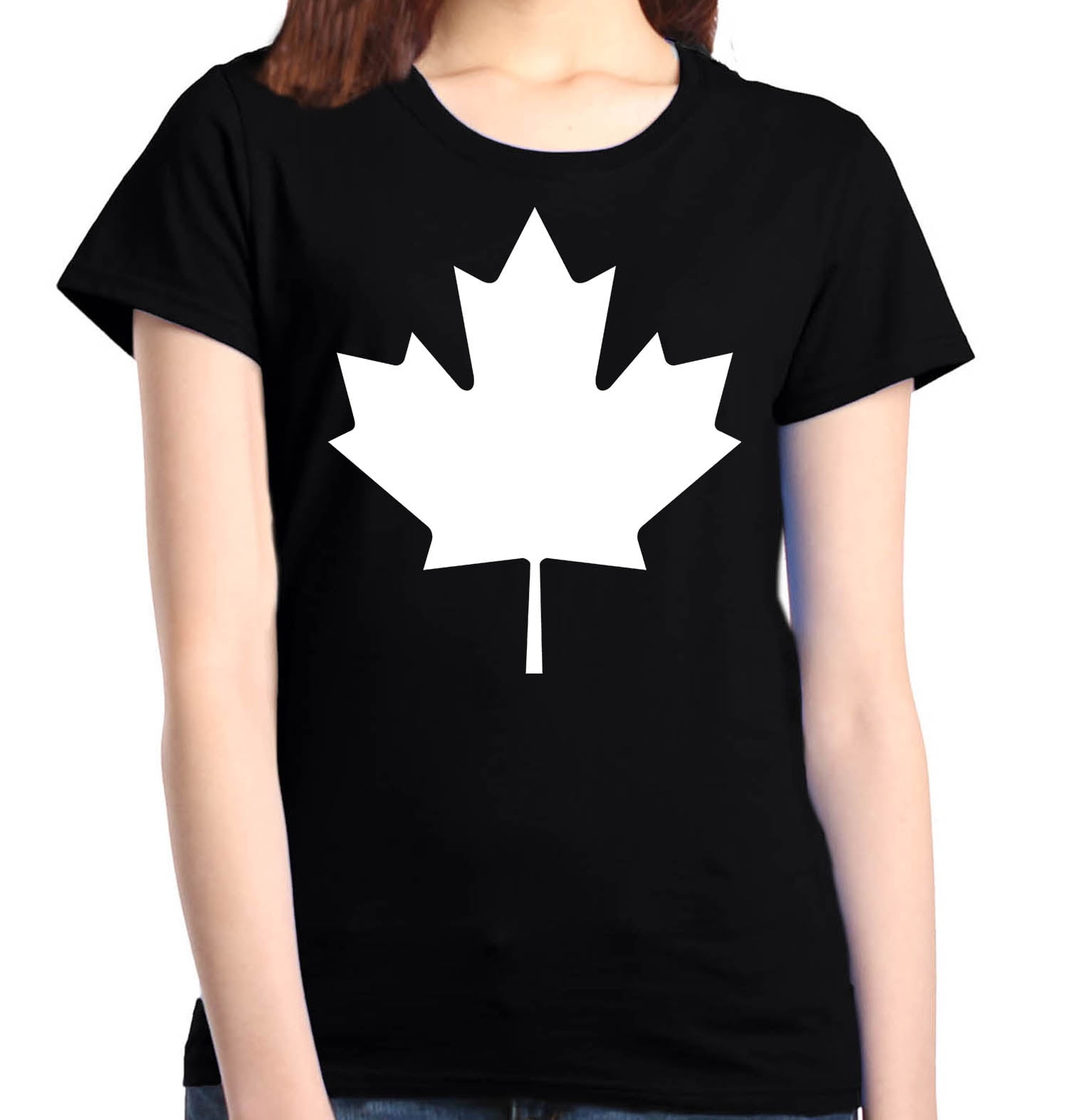 Shop4Ever Women's Canada White Leaf Proud Canadian Flag Graphic T-Shirt ...