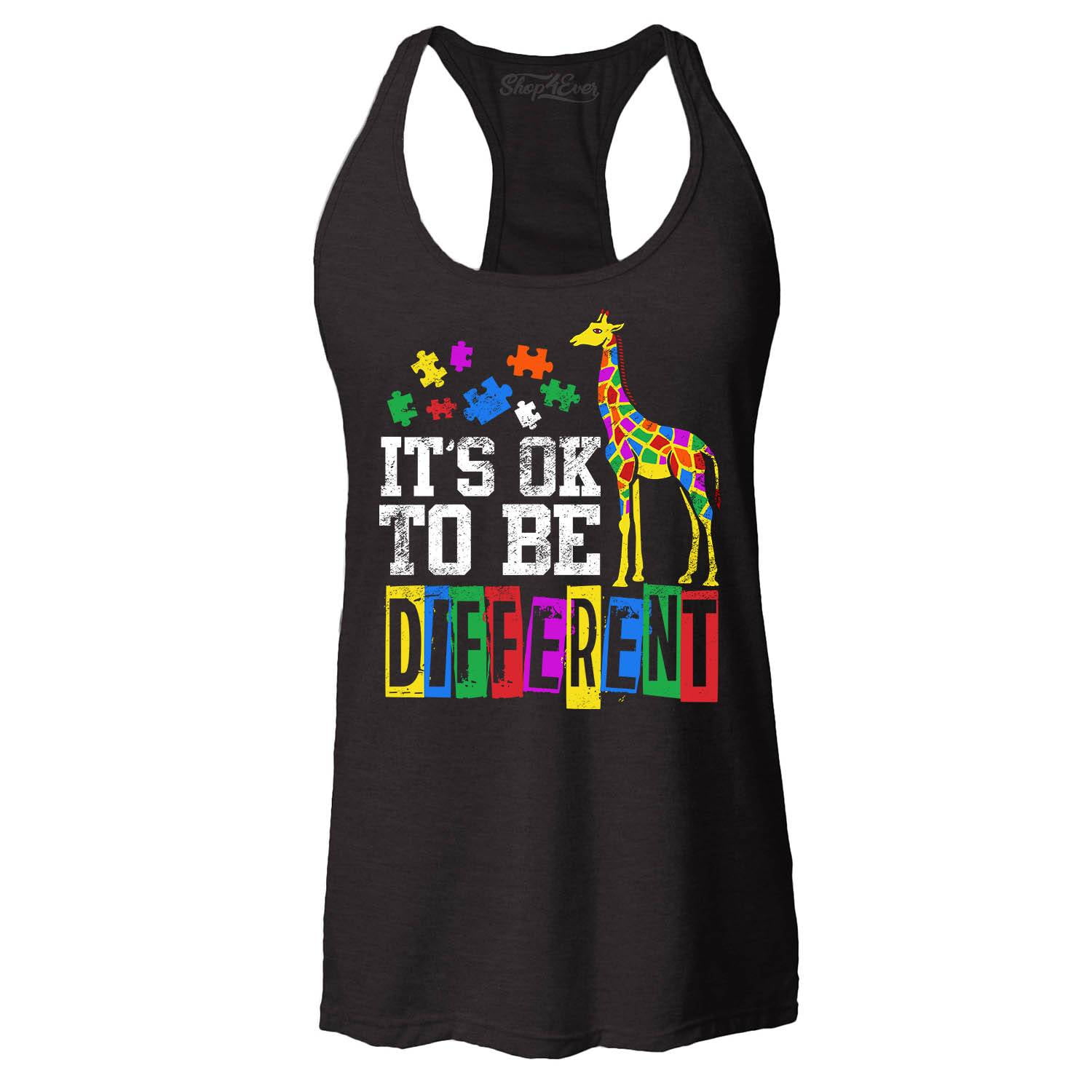 Shop4Ever Women's It's OK to Be Different Autism Awareness Giraffe ...