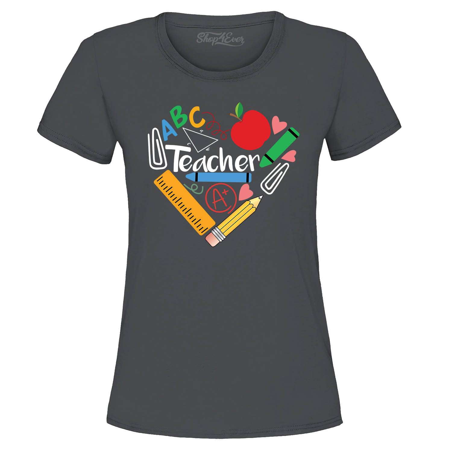 Shop4Ever Women's Teacher Heart Supplies Teacher's Appreciation Day ...