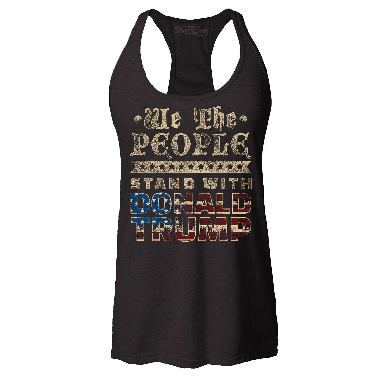 Shop4Ever Women's We The People Stand with Donald Trump American Flag ...