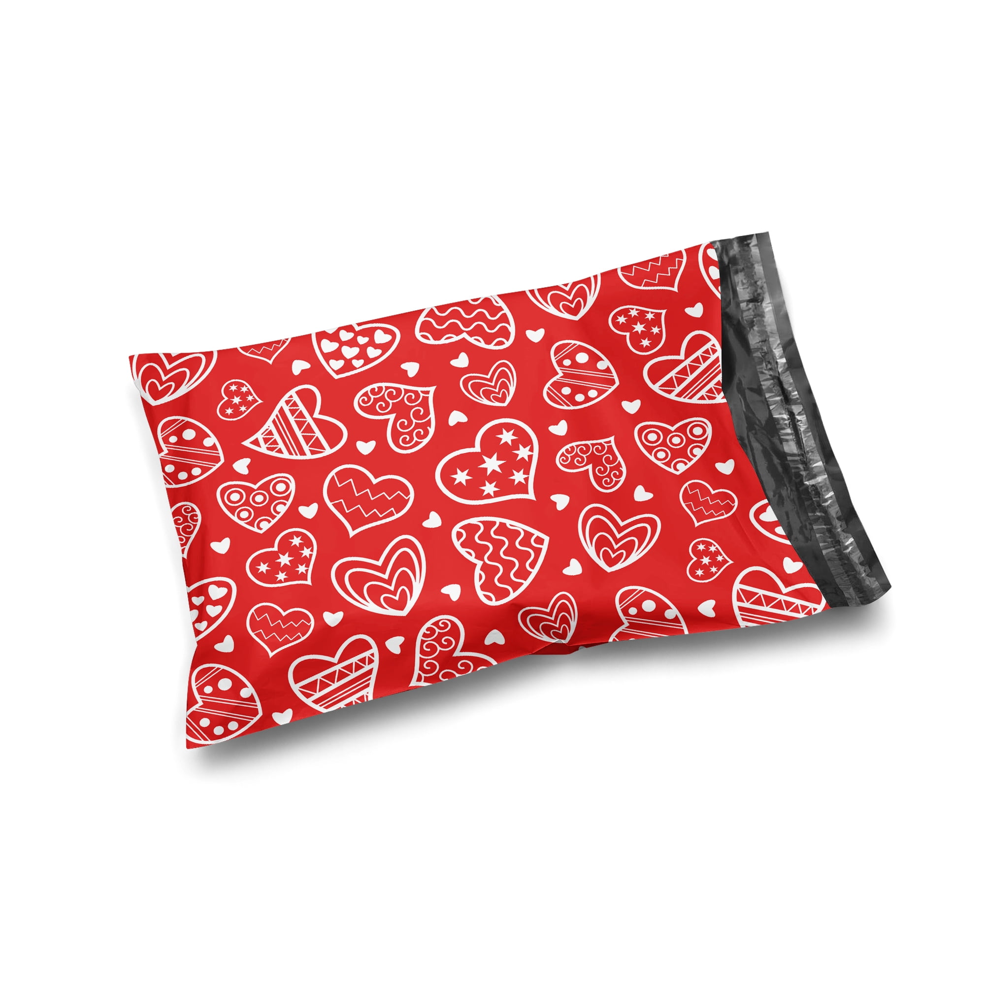 Shop4Mailers 100 10 x 13 Glossy Hearts Poly Bag Mailer Envelopes 2 Mil ...