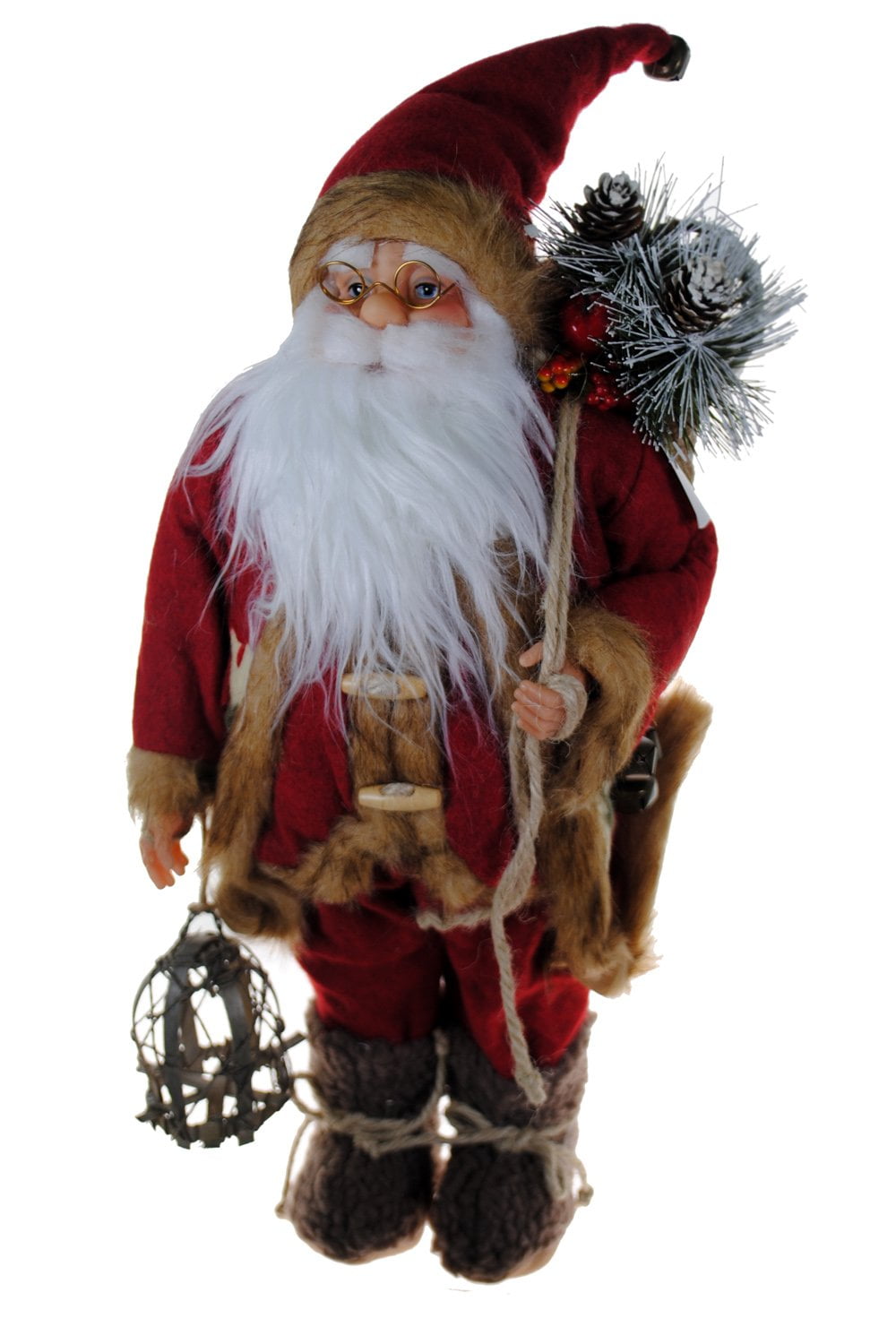 Shop4Omni 18 Inch Santa Clause Figure Carrying Bag of Pine Cones ...