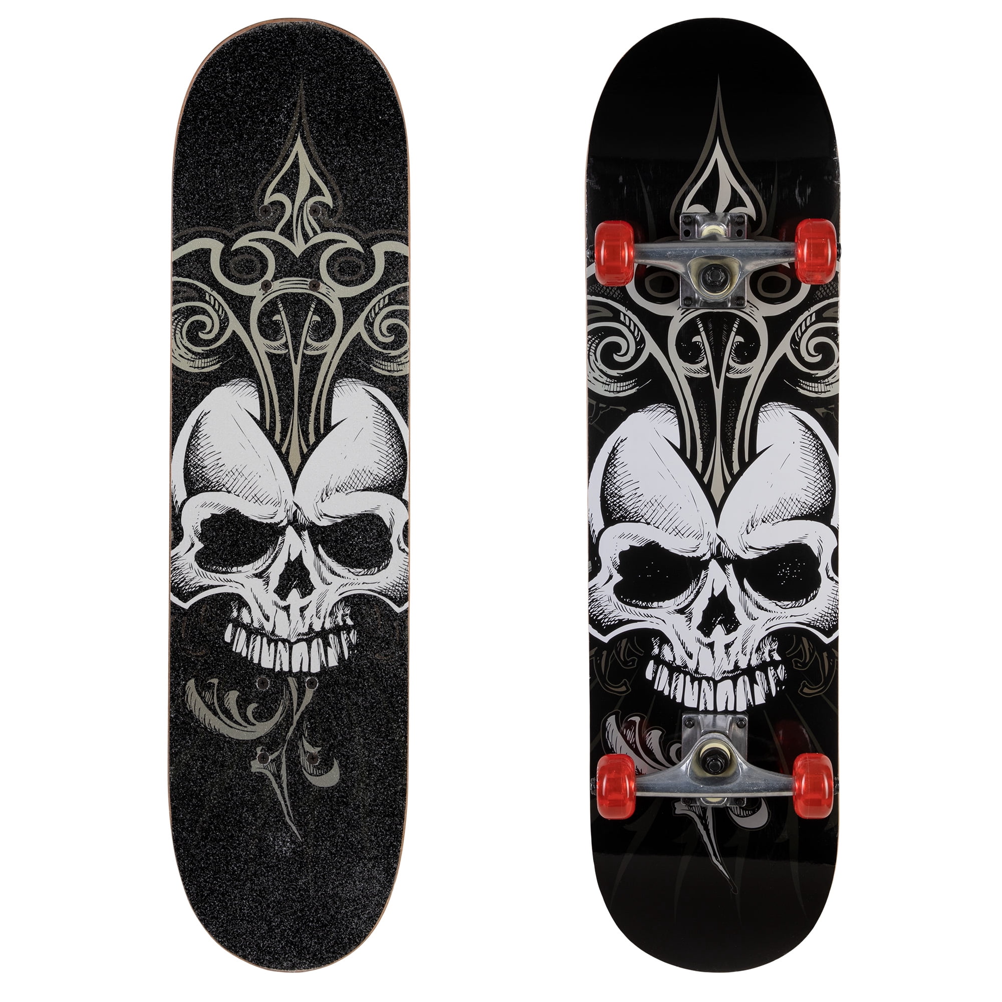 Shop709 Complete Skateboard With Graphic Sprayed Grip (Skulls Power ...