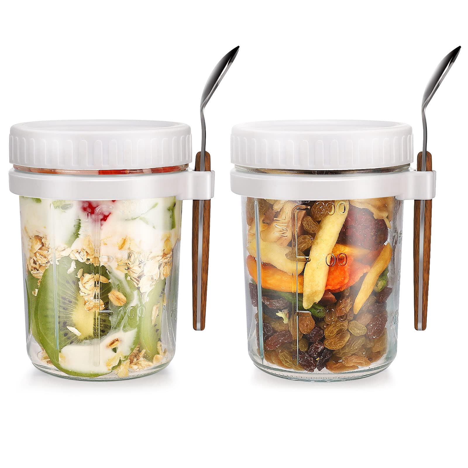 ShopEaseWaves Overnight Oats Jars, Overnight Oats Container with Lid ...