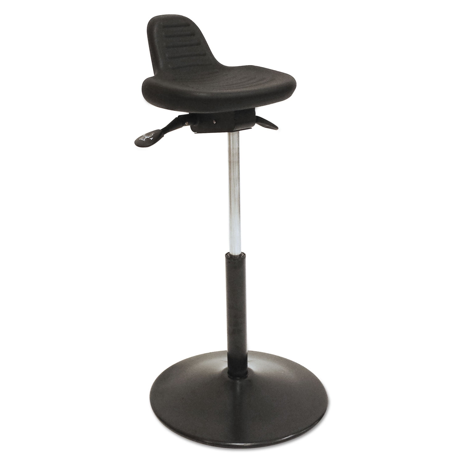 ShopSol Pneumatic Sit-Stand Stool Black Polyurethane 1010276 - Walmart.com