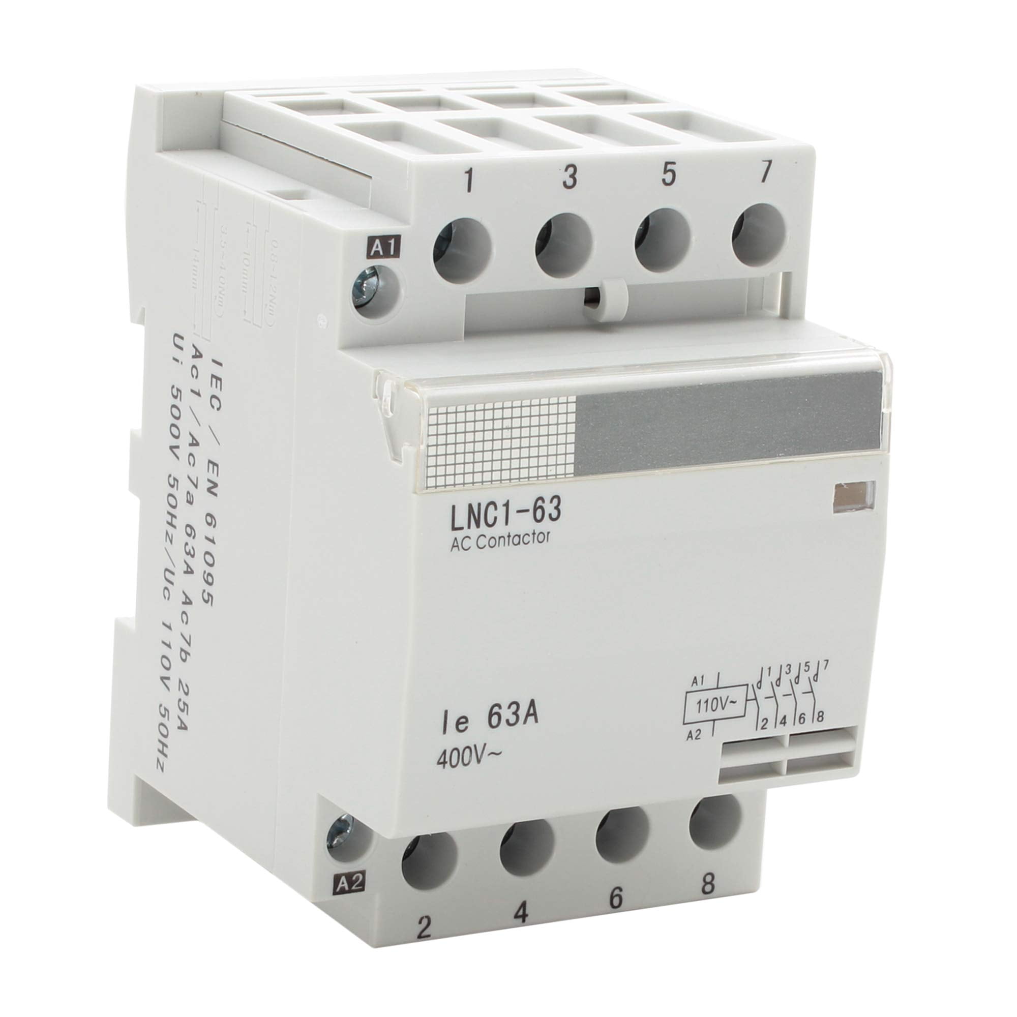 Shopcorp 63 Amp 4 Pole Normally Open IEC 400V Contactor (Silent ...