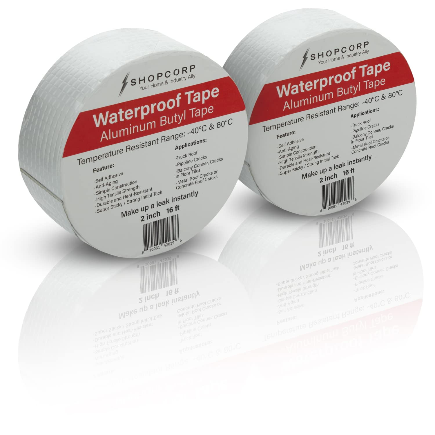 Shopcorp Waterproof Silver Aluminum Butyl Multi-Purpose Tape – Silver ...