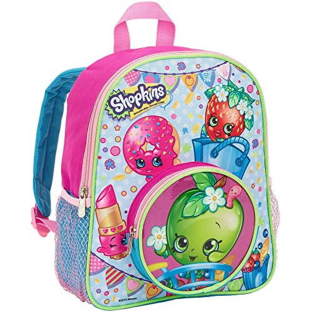 Shopkins 12" School Backpack with Round Apple Blossom Front Pocket Pink ...