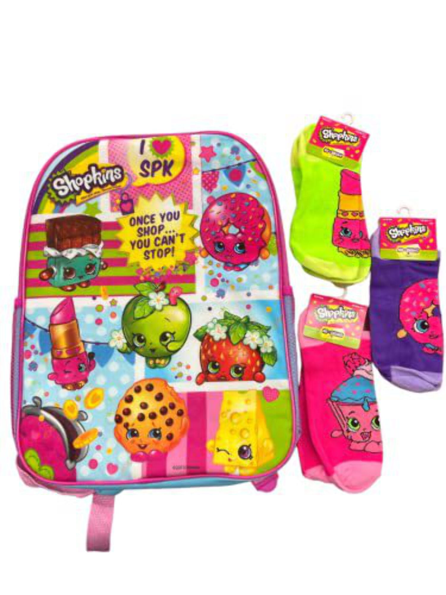 Shopkins 16-Inch Large School Backpack with Sock Combo - Walmart.com