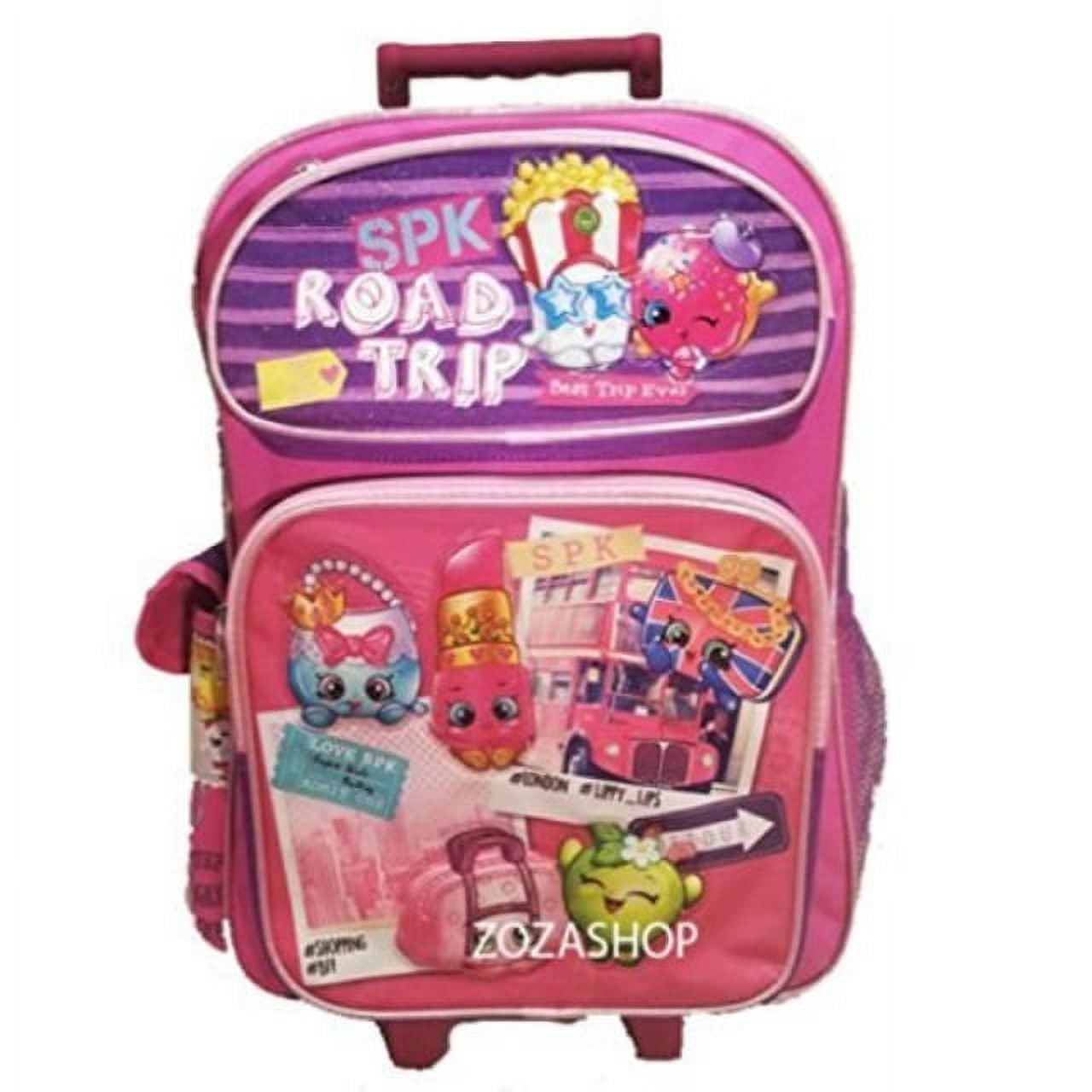 Shopkins 16" Large Roller Backpack Pink Rolling Backpack NEW - Walmart.com