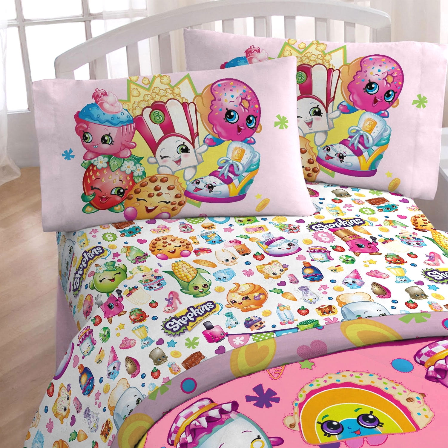 Shopkins 3 pieces Super Soft Kids Twin Sheet Set - Walmart.com