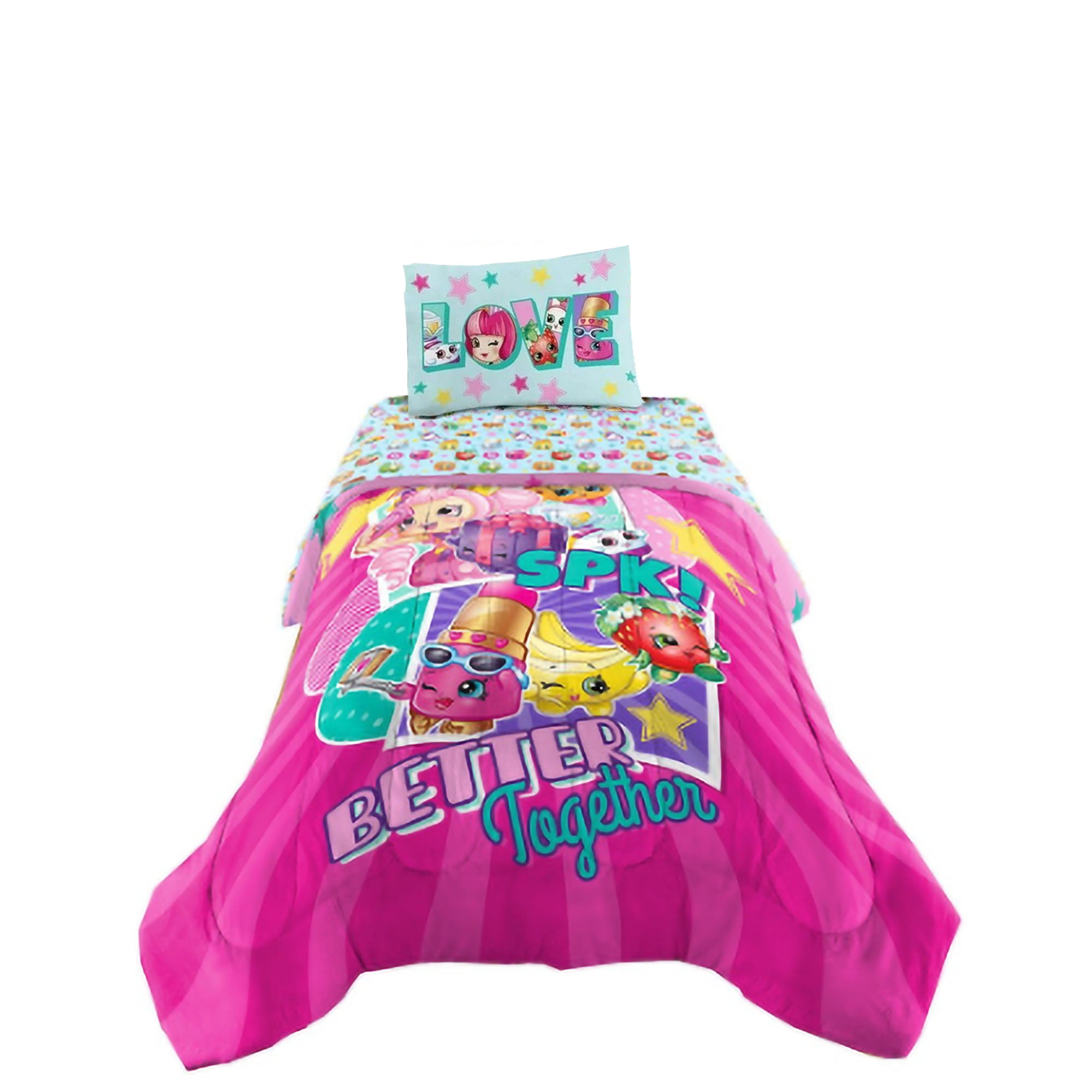 Shopkins 4 Piece Multicolor Twin Sheet Set Single Bedding Set with ...