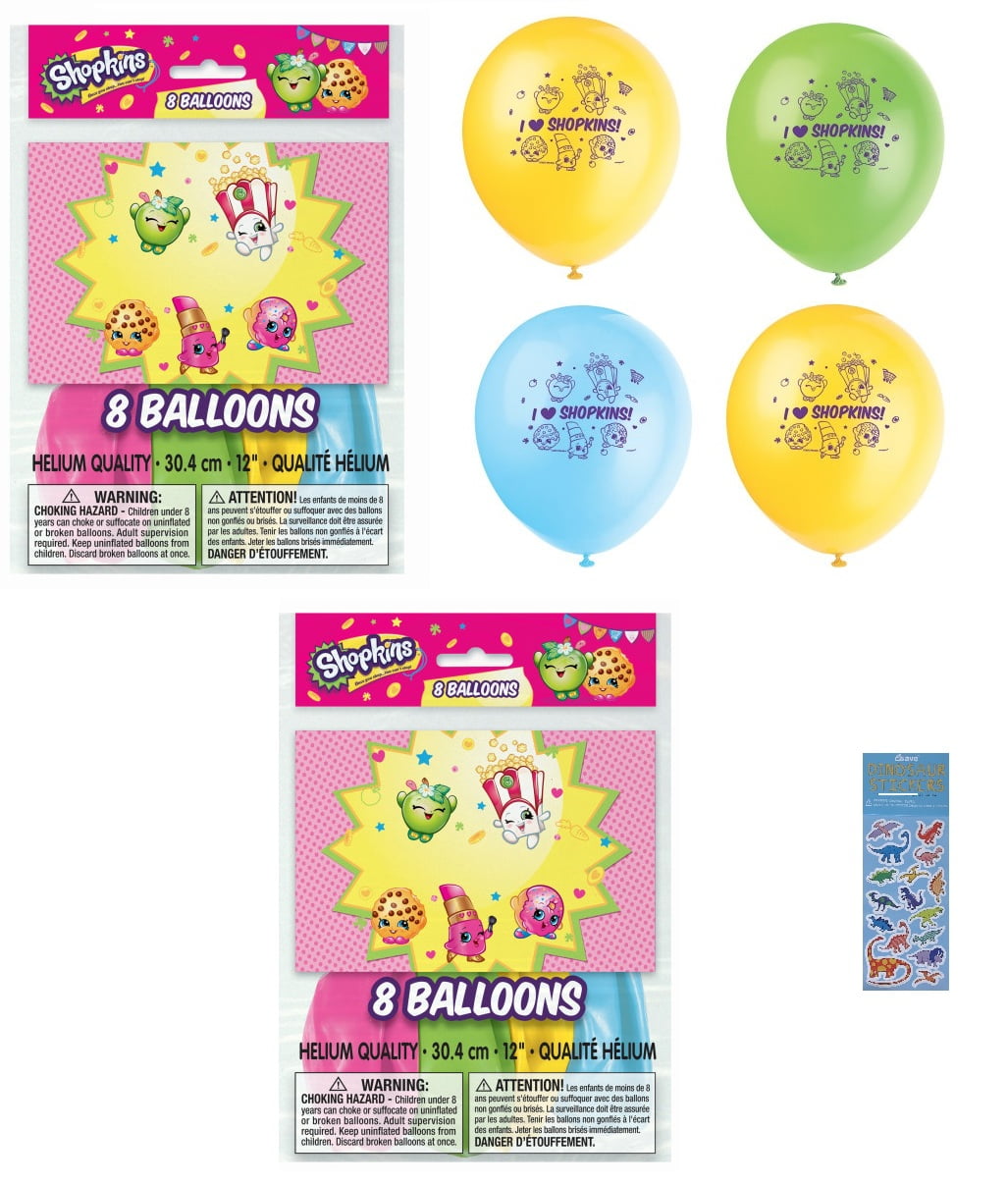 Shopkins Birthday Party Supplies Bundle Includes 16 Latex Balloons 18 ...