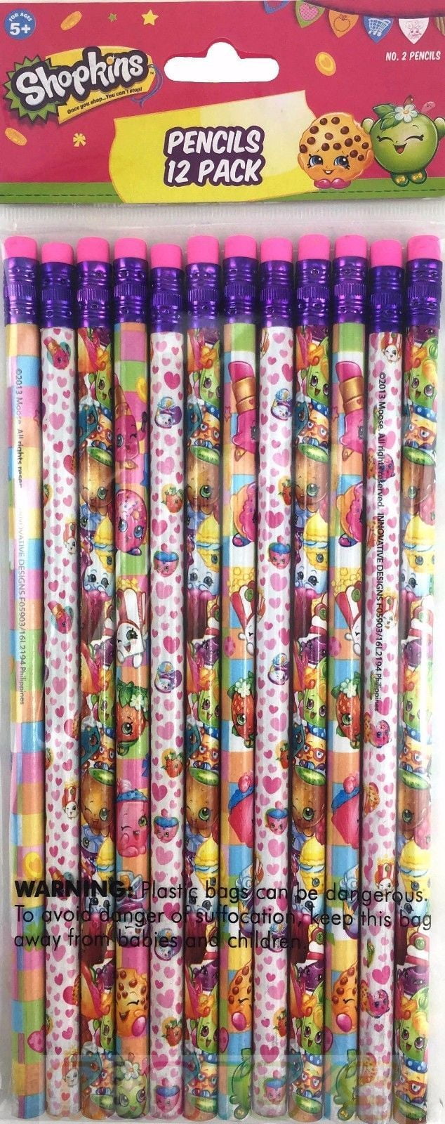 Shopkins Character Authentic Licensed 24 Wood Pencils Pack - Walmart.com