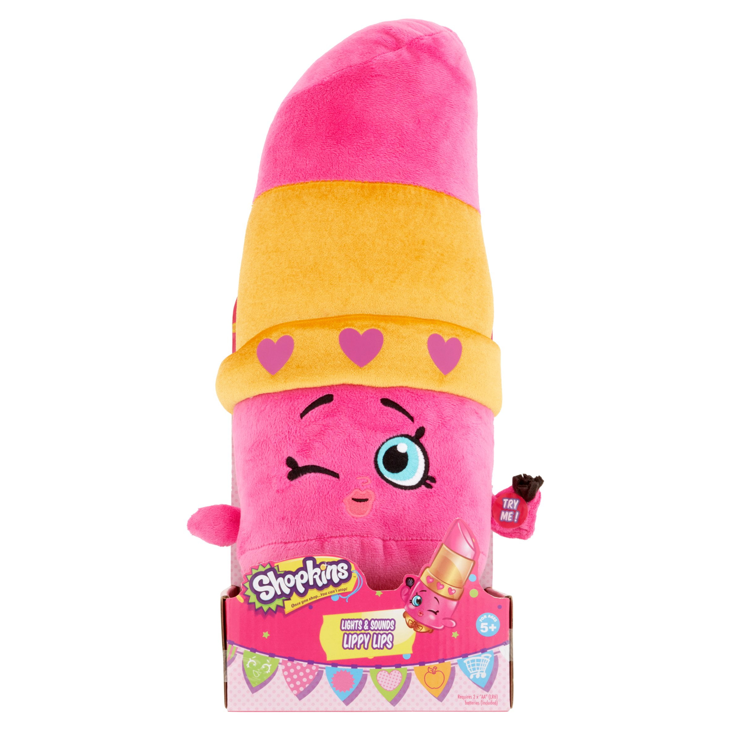Shopkins Feature Light & Sounds Lippy Lips 14" Plush - Walmart.com